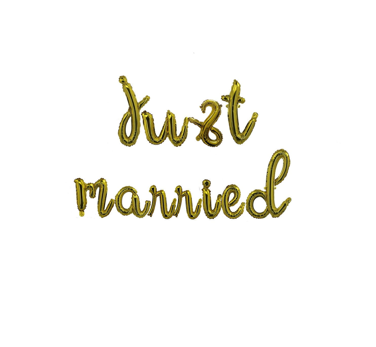 16" Script "Just Married" Cursive Balloon Letters - Walmart.com