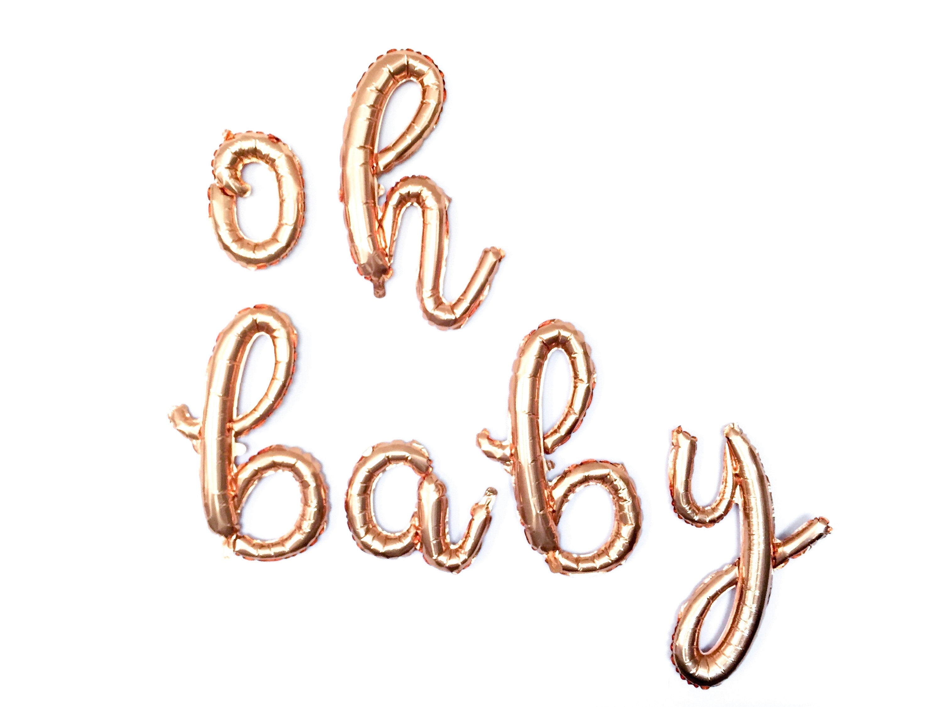16" Script "oh baby" Cursive Balloon Letters - Walmart.com