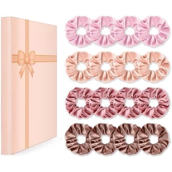 16- Scrunchies for Women & Girls, No Elastic Big Hair Ties Cute Soft ...