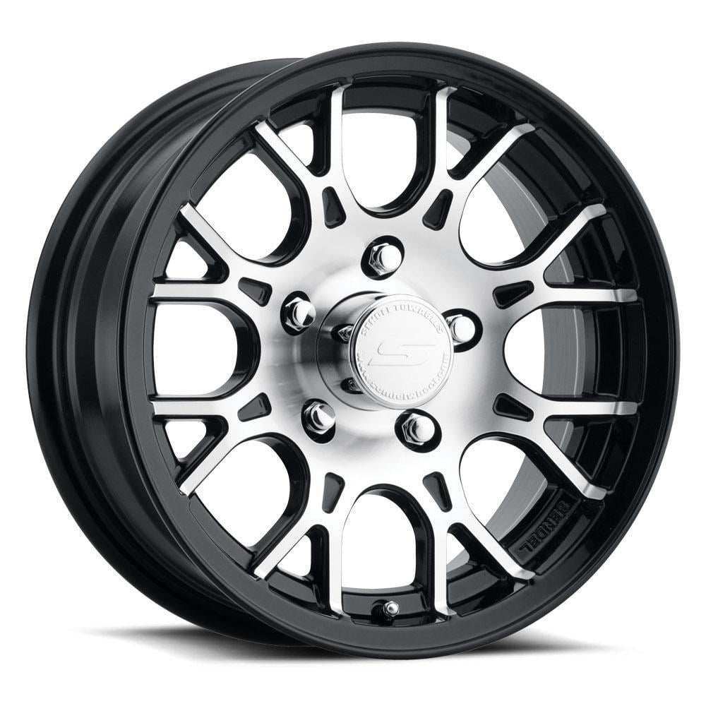 16" Sendel T16 8-Lug Boat Camper RV Trailer Wheel Rim Black Machined ...