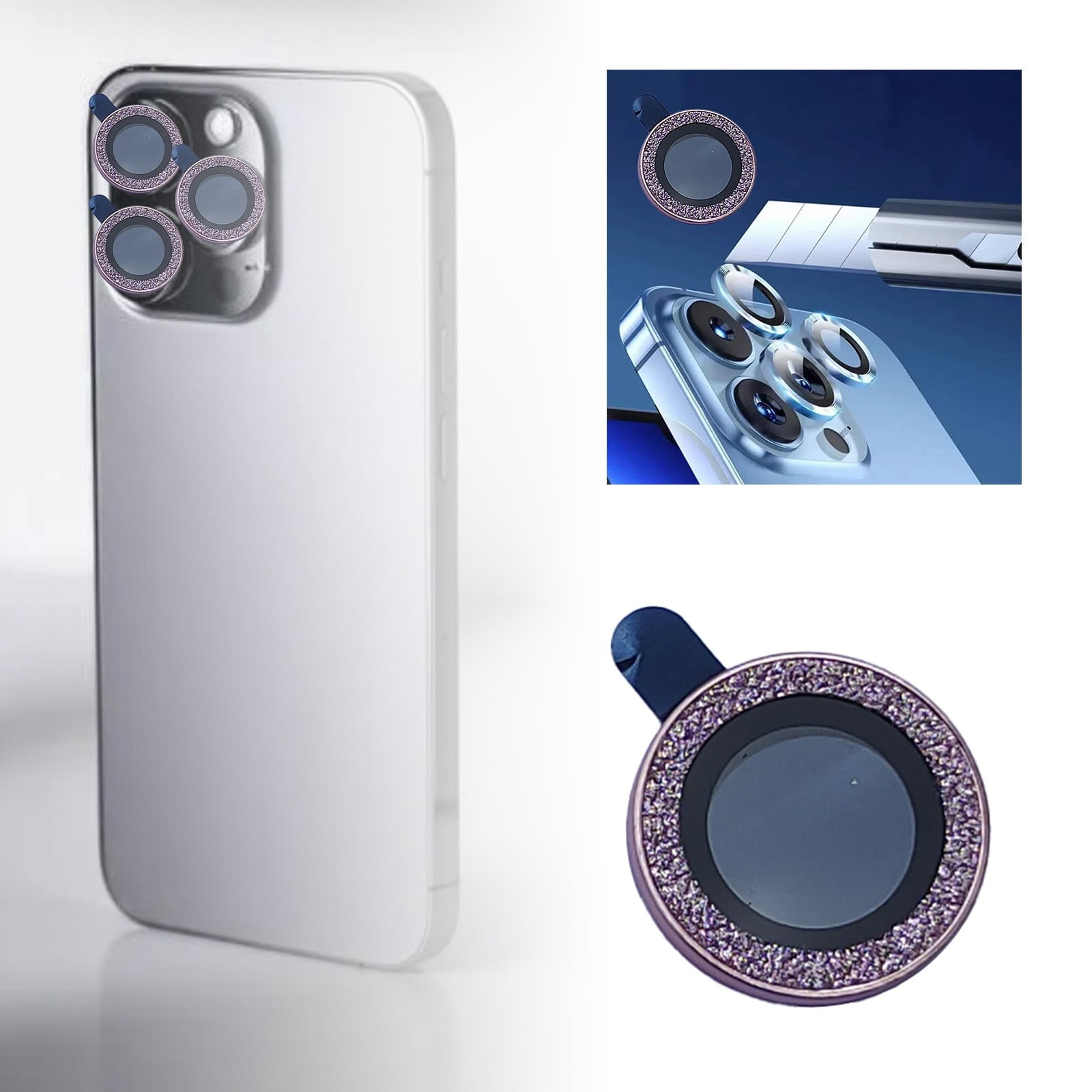 16 Series Flash Glitter Lens Film Eye Camera Ring For 16 Pro Max ...