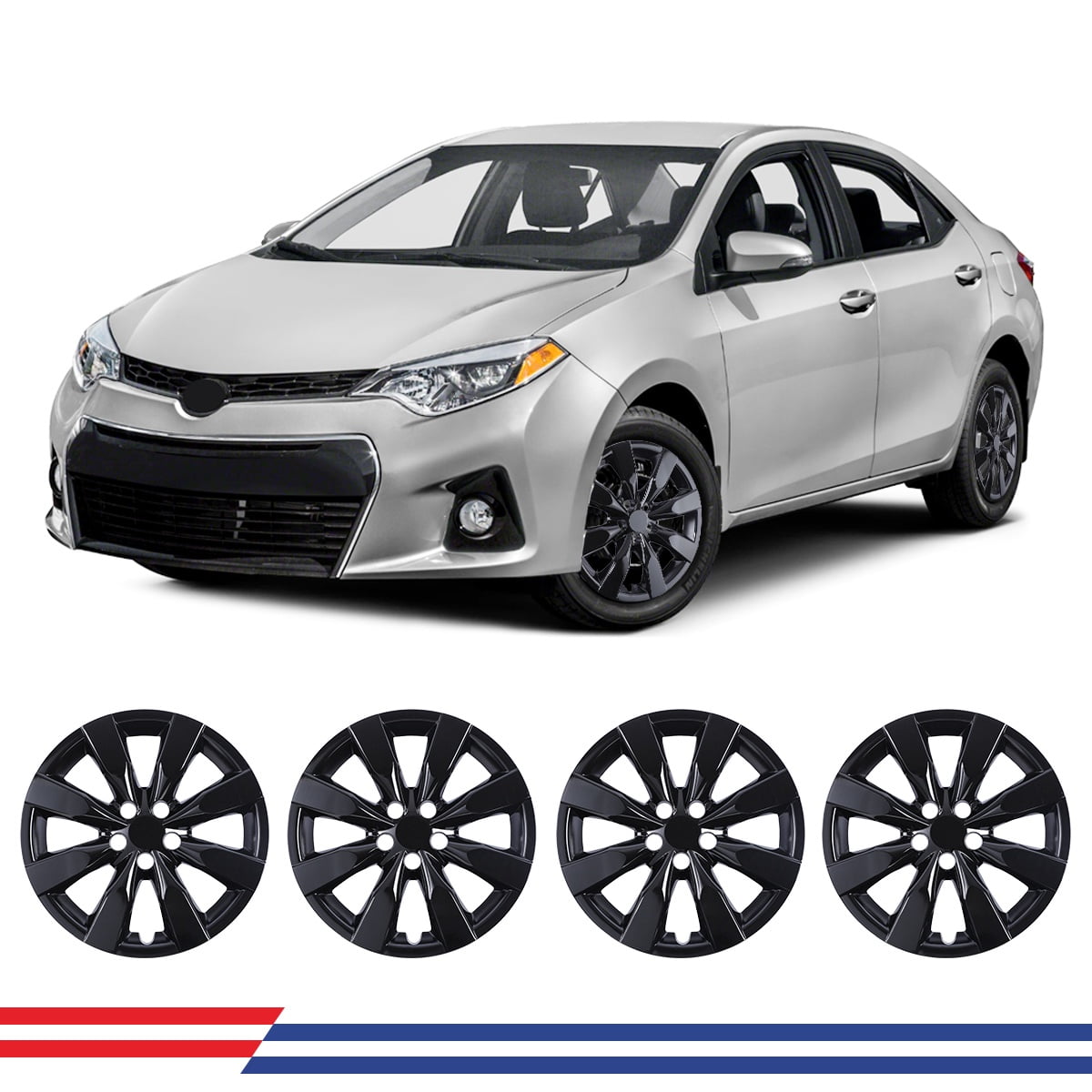 16" Set Of 4 Hubcaps Wheel Rims Cover for 2009-2019 TOYOTA COROLLA ...