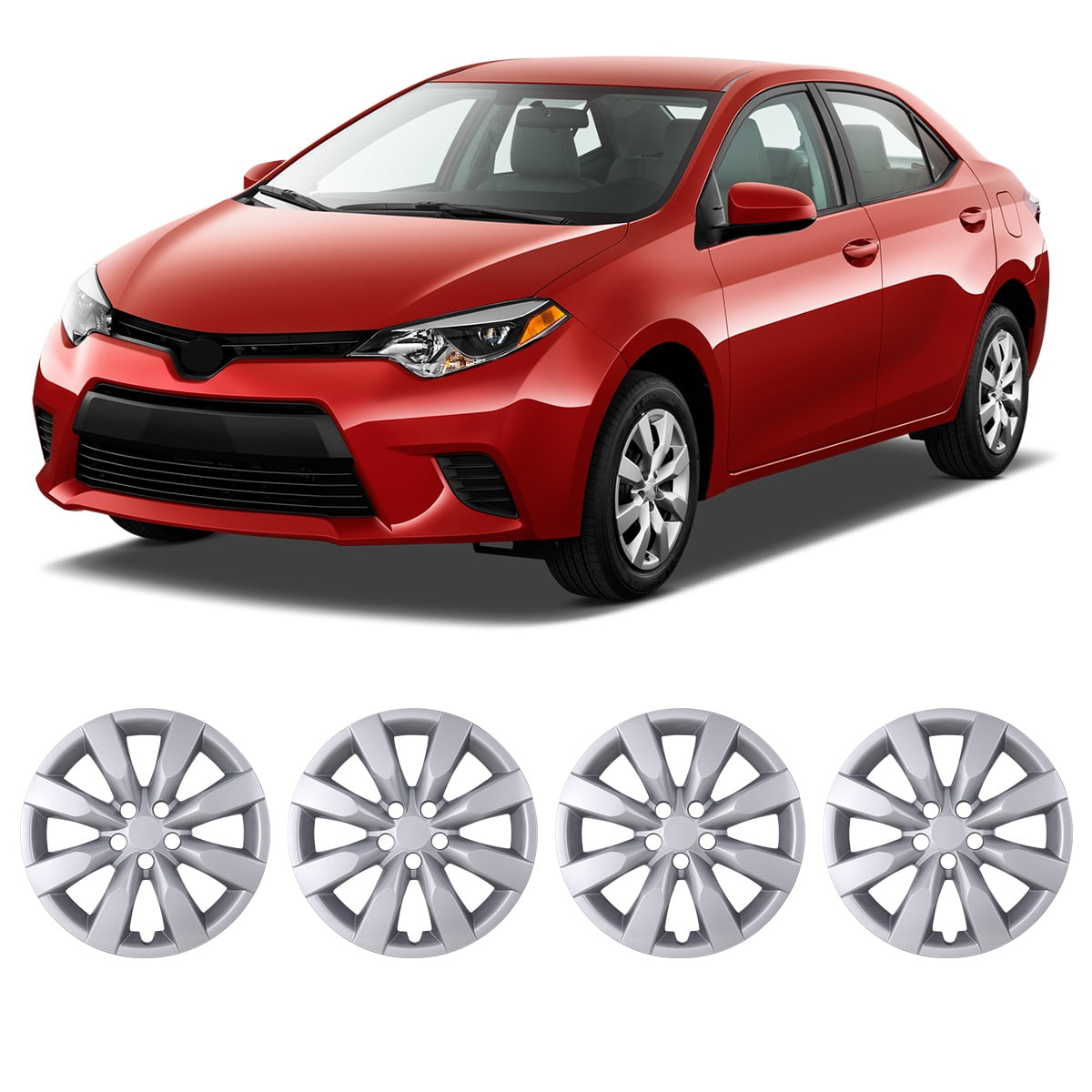 16" Set of 4 Hubcaps Wheel Rims Cover for 2009-2019 Toyota Corolla ...