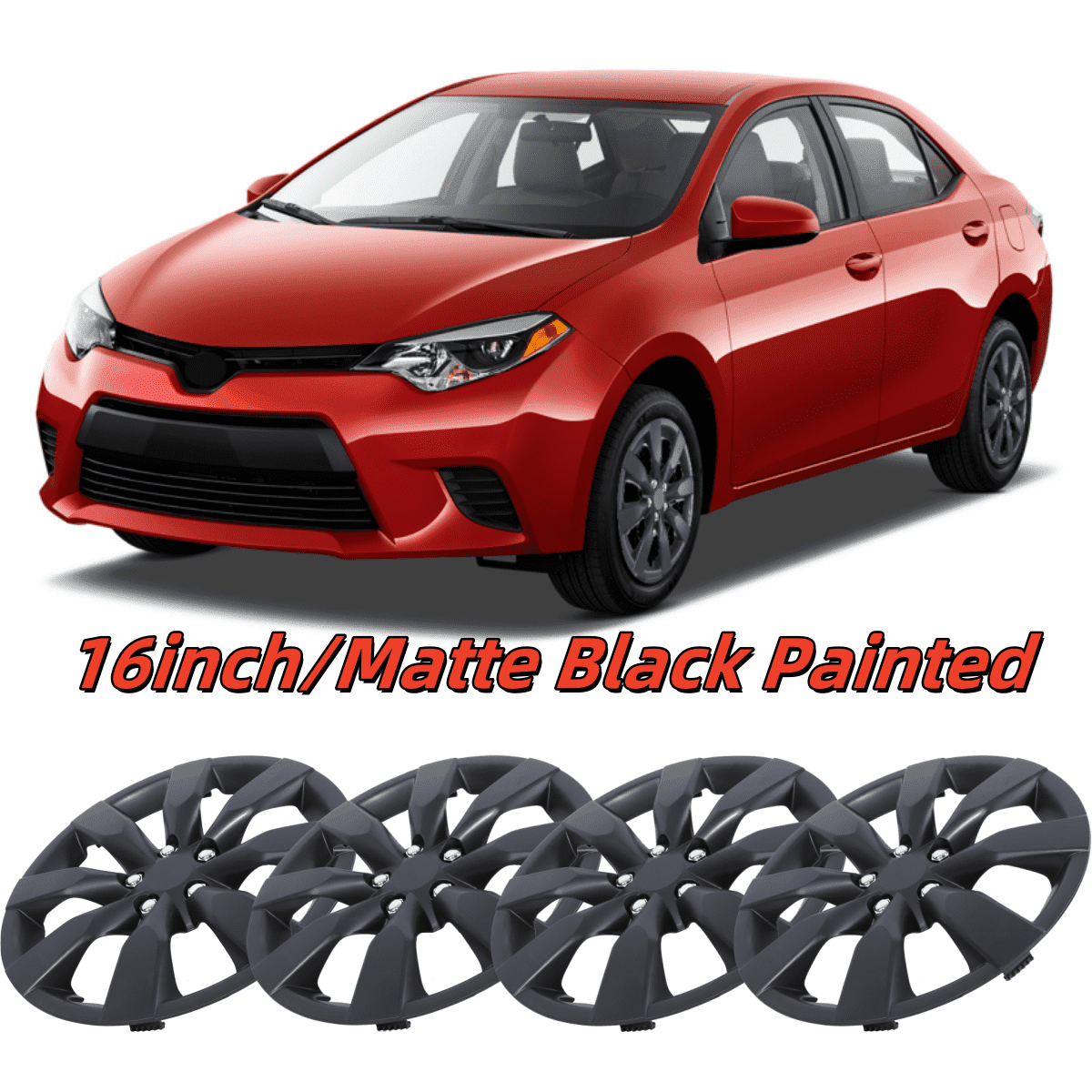 16" Set Of 4 Hubcaps Wheel Rims Cover with Decoration nuts for 2009 ...