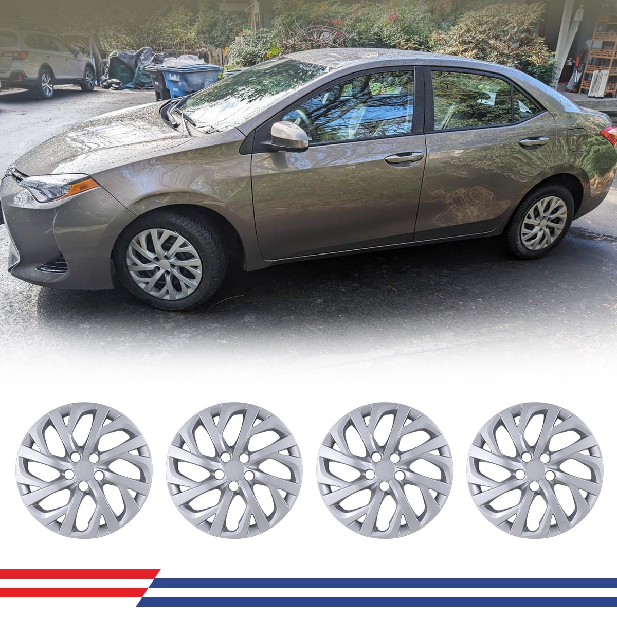 16" Set of 4 Hubcaps Wheel Rims Cover Fit 2009-2025 Toyota Corolla/2009 ...