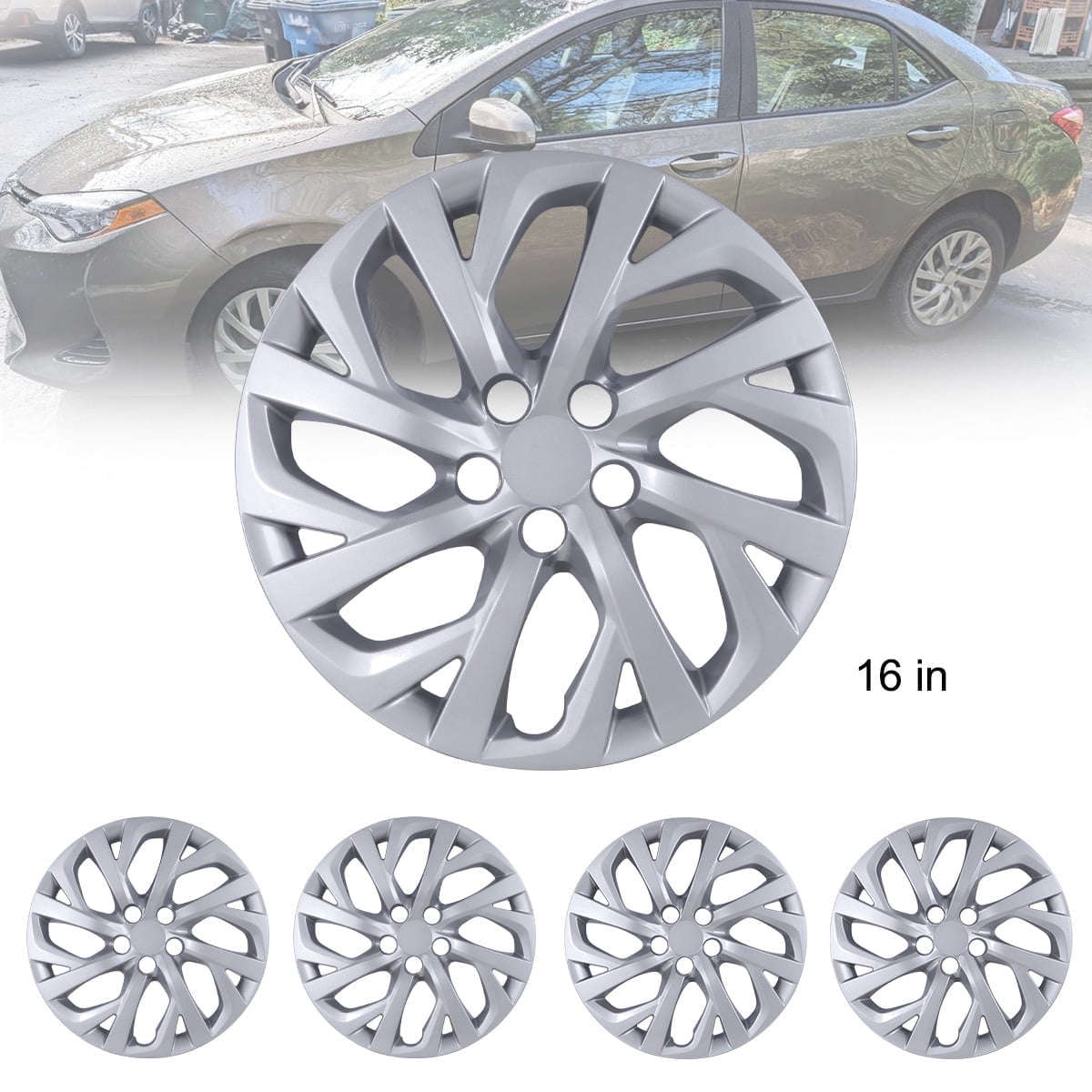 16" Set Of 4 Hubcaps Wheel Rims Cover Fit 2009-2025 TOYOTA COROLLA/2009 ...