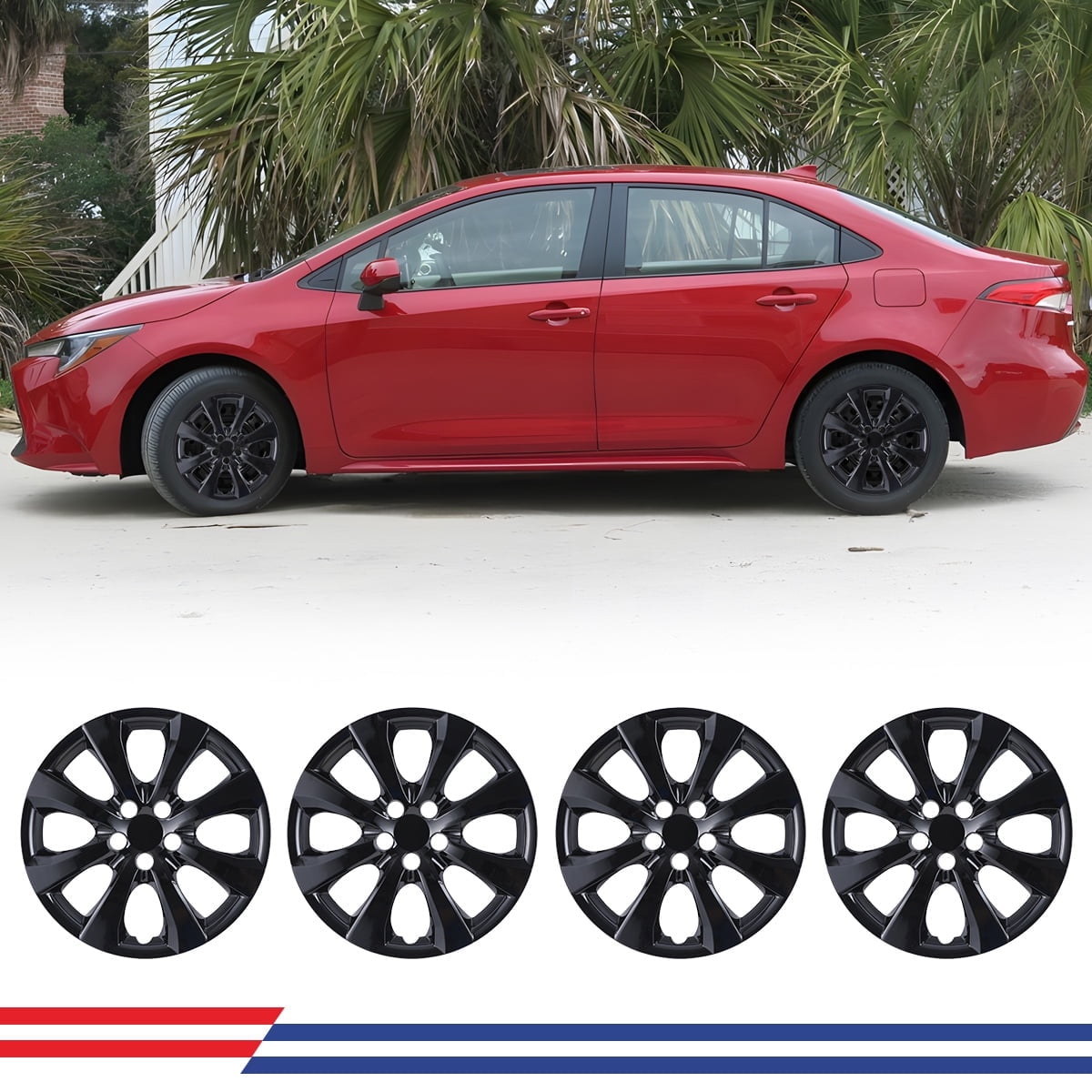 16" Set of 4 Hubcaps Wheel Rims Cover Fit 2009-2025 Toyota Corolla/2023 ...