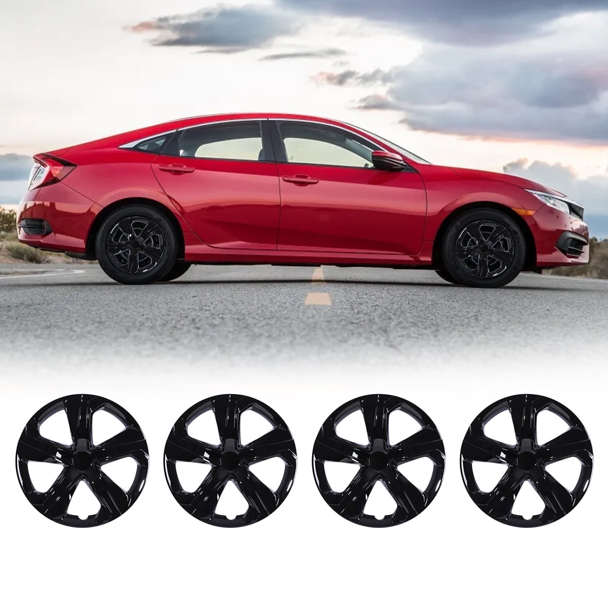 16" Set Of 4 Hubcaps Wheel Rims Cover for 2016-2025 Honda Civic SEDAN ...