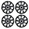 "Auto Car Set of 4, 16"" Silver & Black Snap-On Hub Caps, Fits R16 Tire ...