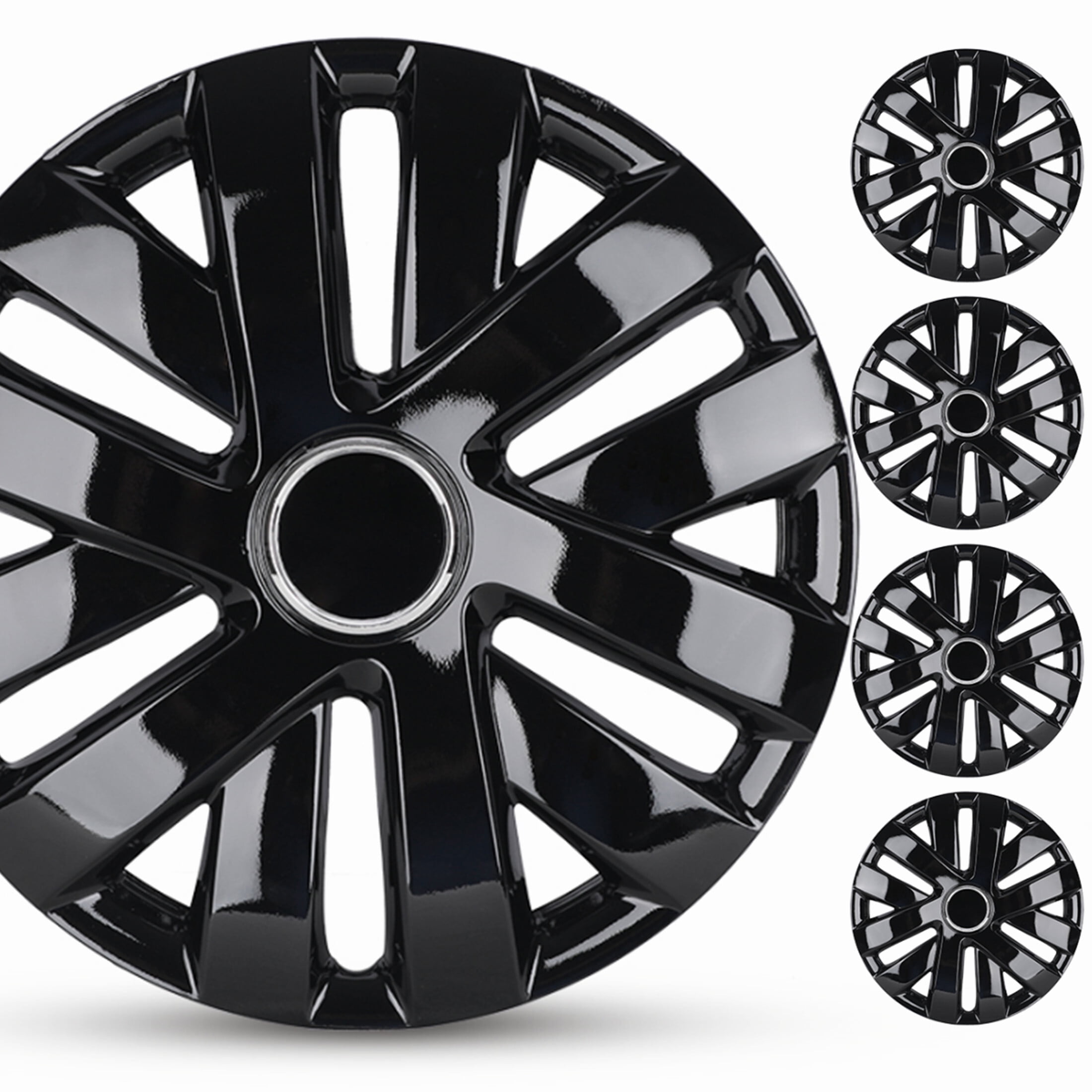Winjet 16" Wheel Covers Snap On Hubcaps Black for Most of Cars, Suv ...