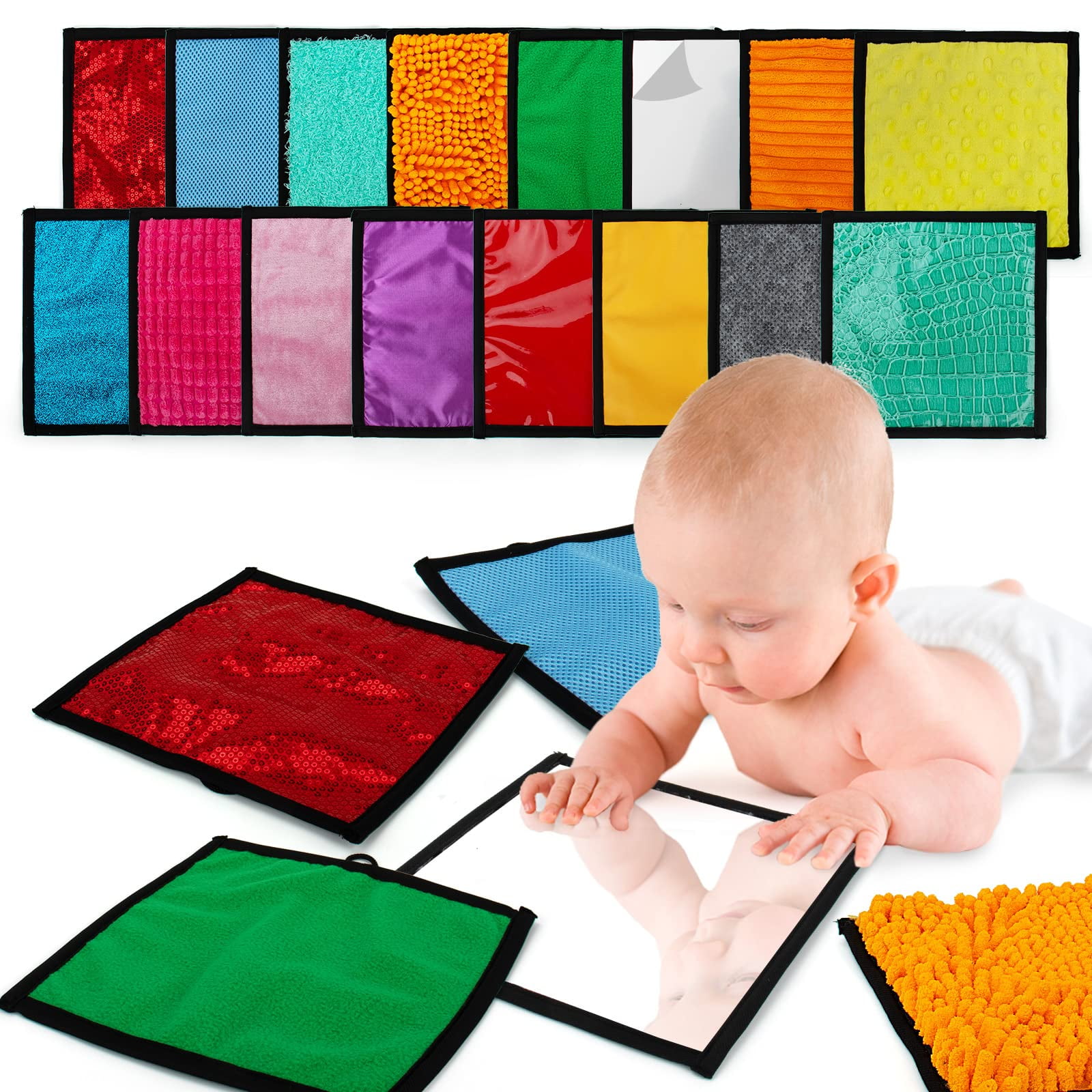 16 Set Sensory Mini Mats Assorted Textured Sensory Floor Tiles, Early ...