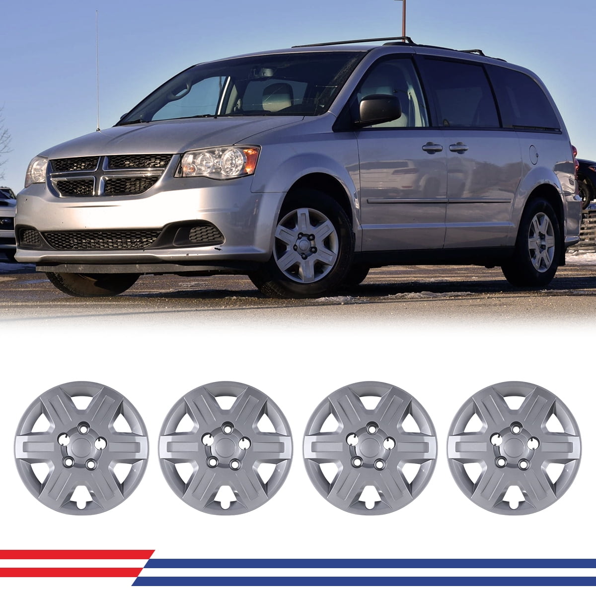 16" Set of 4 Hubcaps Wheel Rims Cover for 2008-2016 Dodge Grand Caravan ...