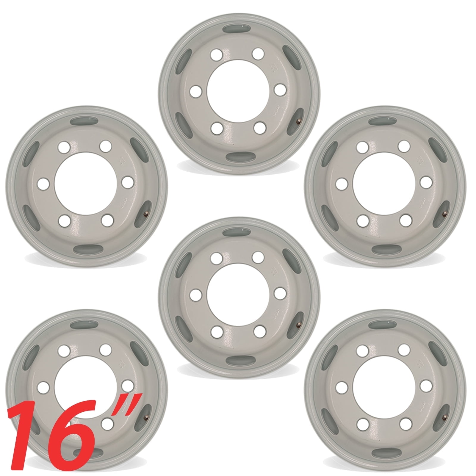16" Set of 6 16x6 White Steel Wheels For ISUZU NPR NPR-HD NQR 1995-2025 ...