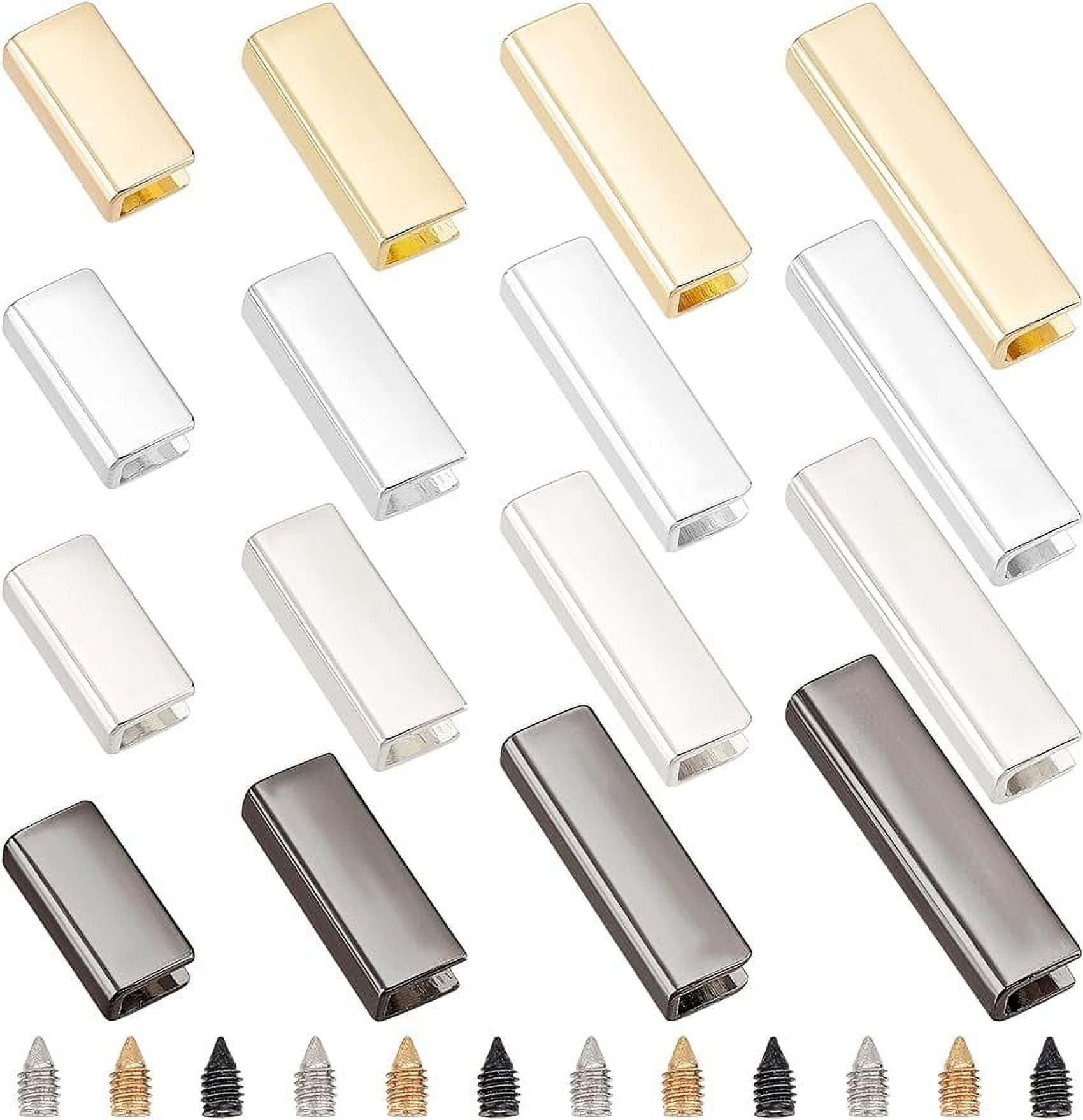 16 Sets 4 Colors Belt Tip with Screw 0.75/1/1.26/1.5 Inch Metal Side ...