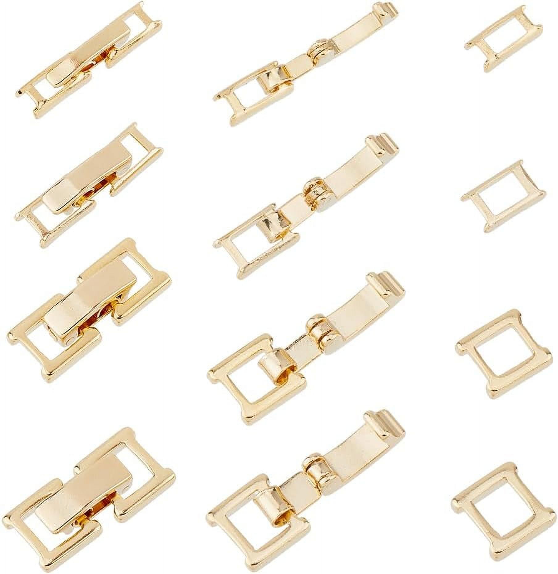 16 Sets 4 Styles Real 24K Gold Plated Brass Fold Over Clasps Necklace ...
