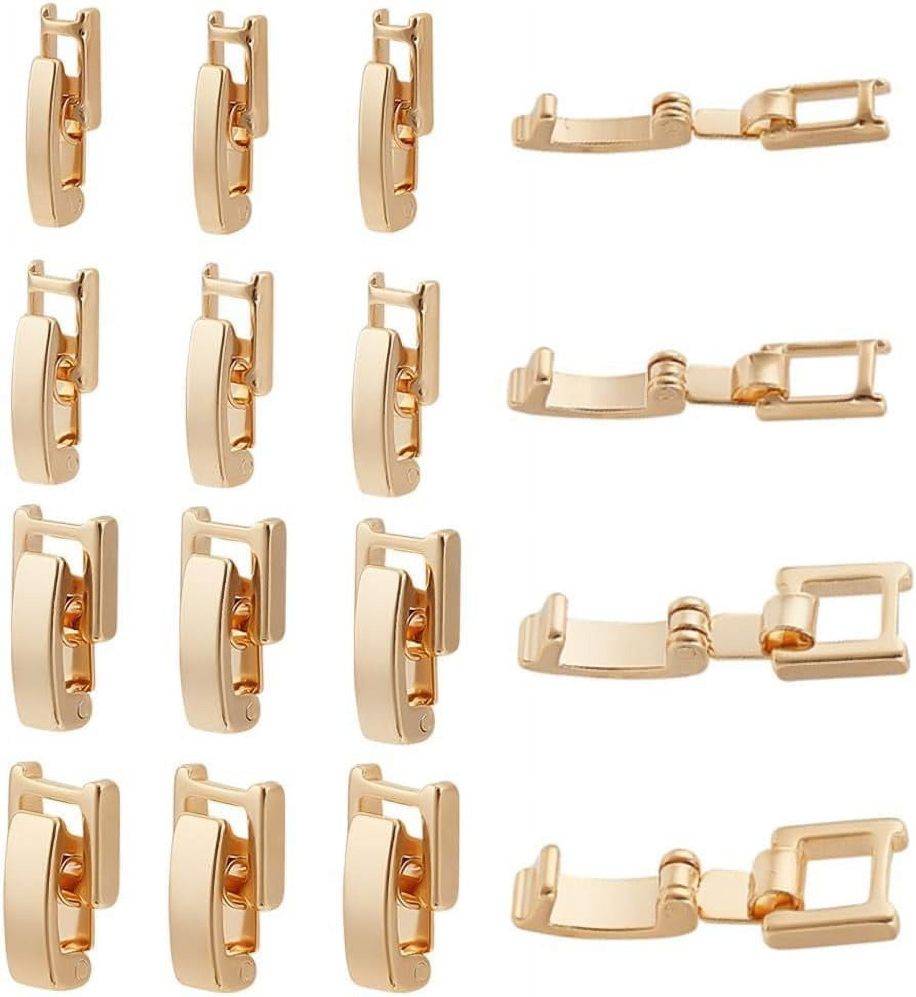 16 Sets 4 Styles Real 24K Gold Plated Fold Over Clasp Watch Band Clasps ...