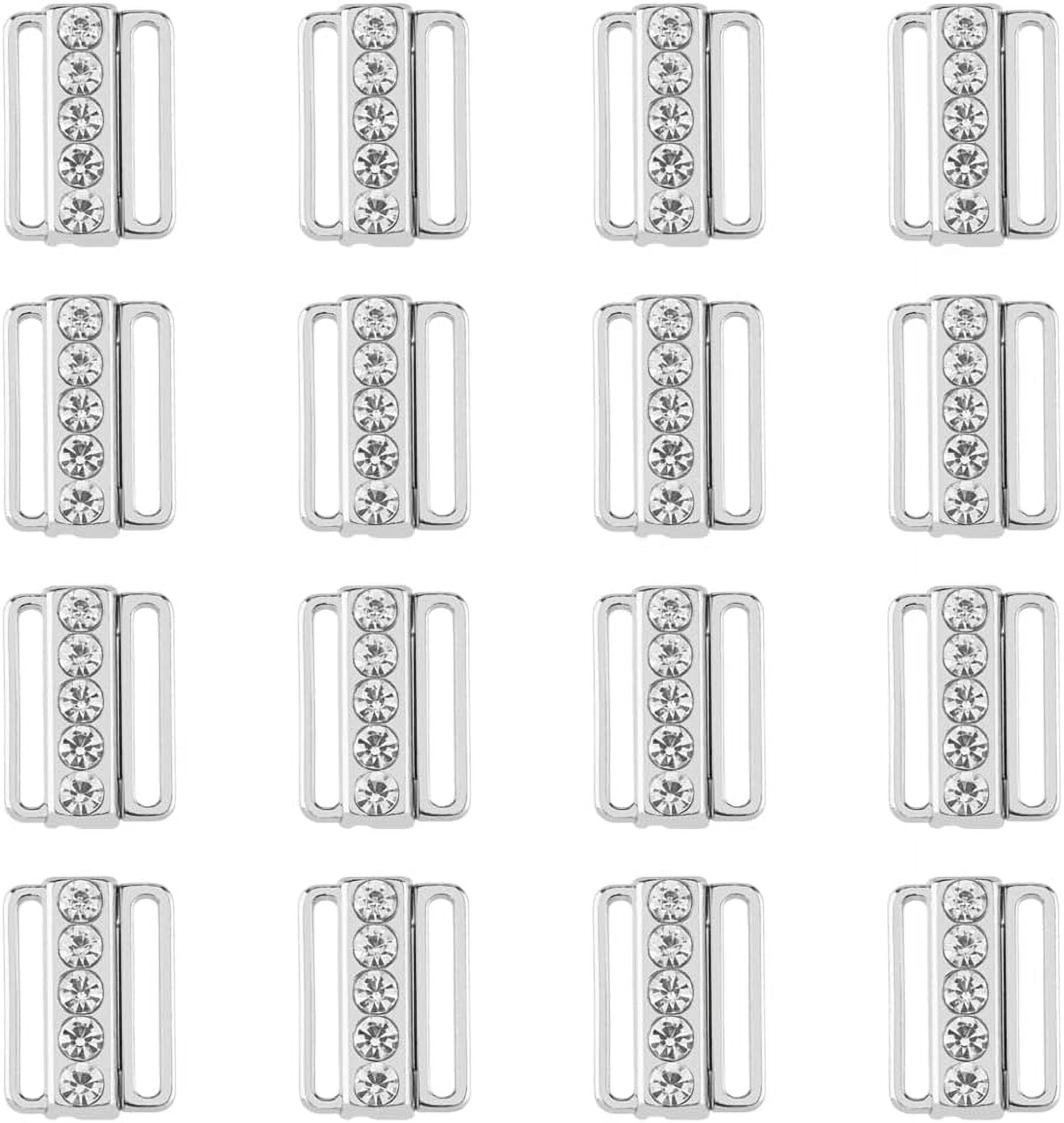 16 Sets Alloy Bra Buckles 19x13.5mm Sewing On Clothes Bra Clip Hook ...