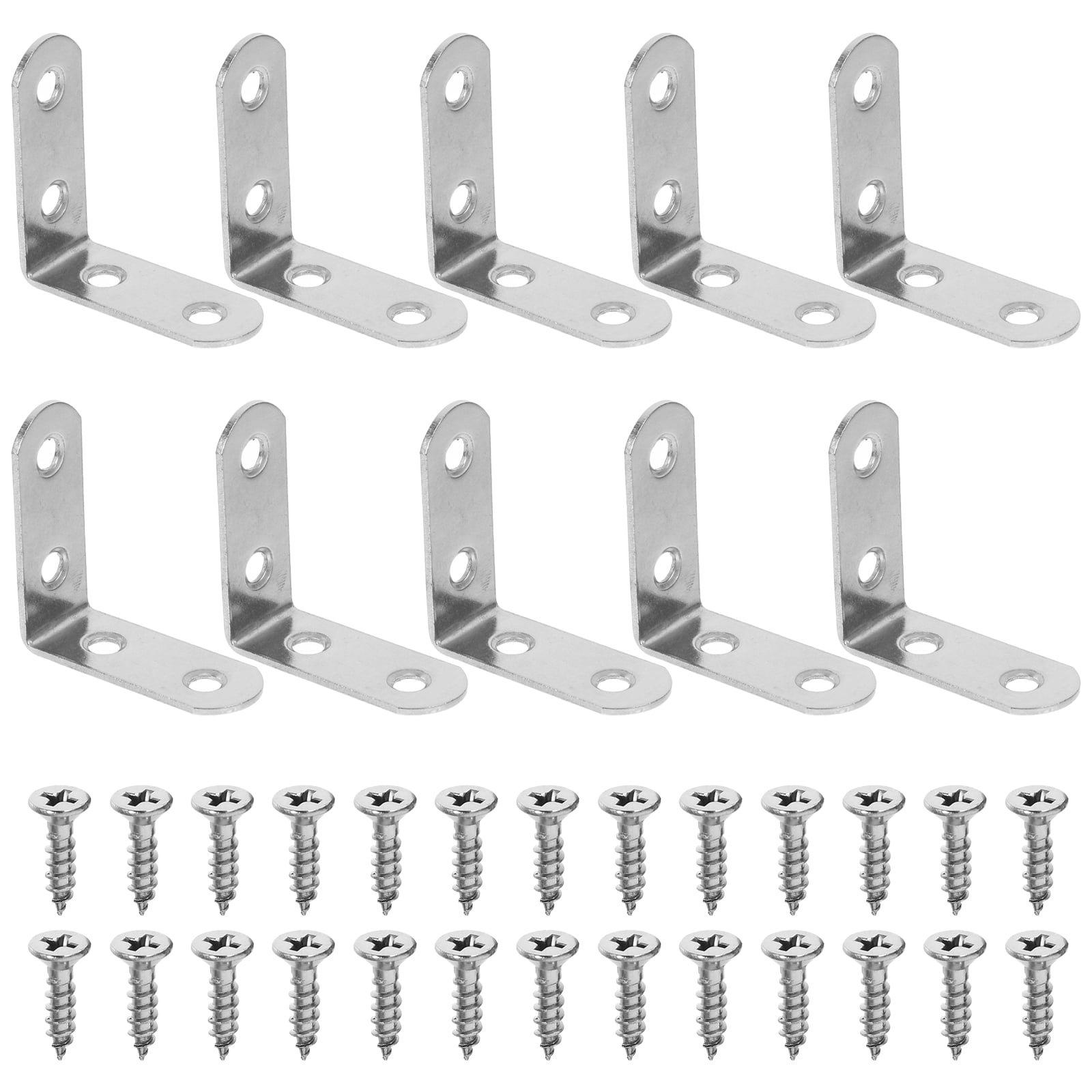 16 Sets Angle Brackets Metal for Braces Shape Corner Stainless Steel ...