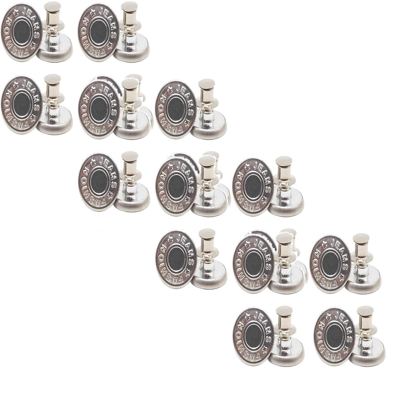 16 Sets Button Pins for Loose Jeans, Heavy Duty No Sew and No Tools ...