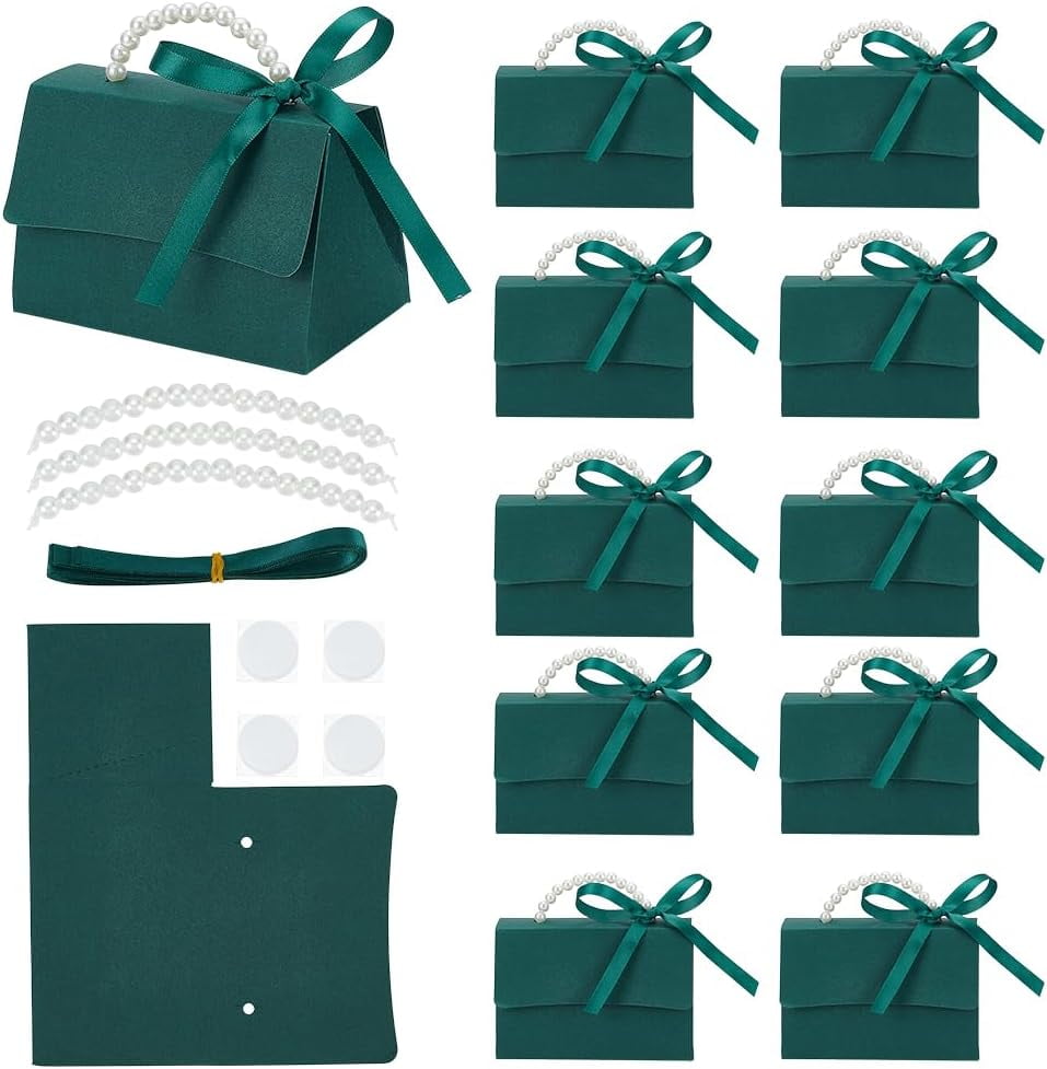 16 Sets Dark Green Wedding Favors Box DIY Set Decorative Gift Boxes ...