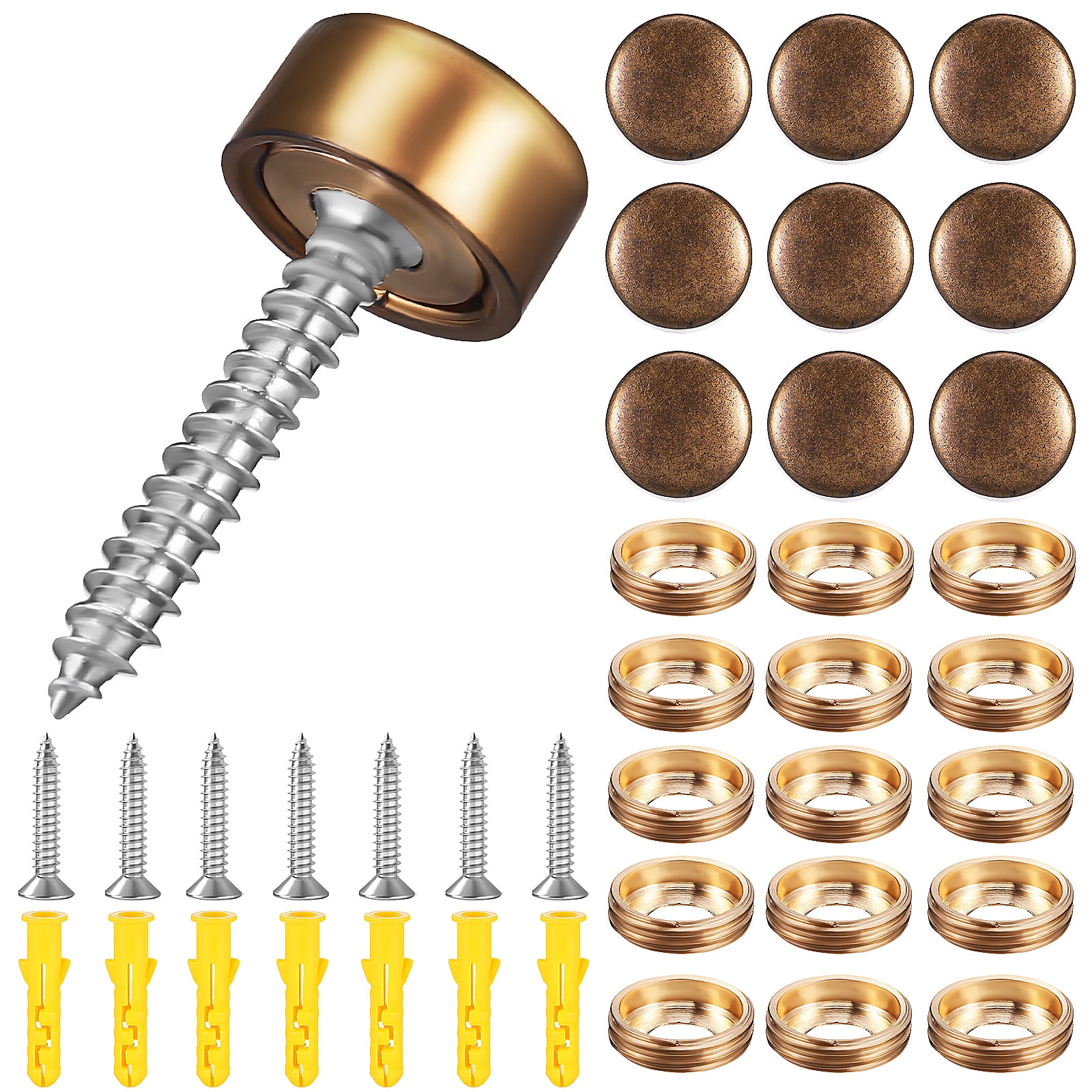 16 Sets Decorative Screws Self Tapping Fixing Retro Fasteners with Caps ...
