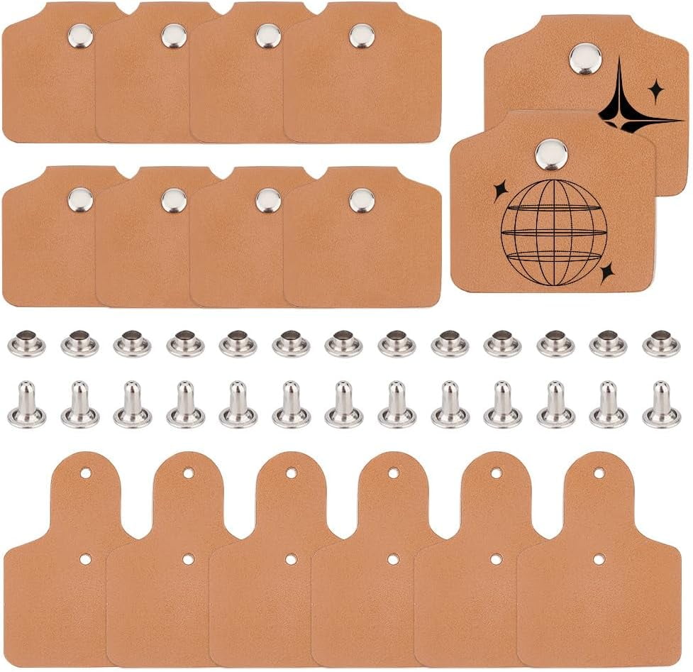 16 Sets Genuine Leather Key Fob Kits Leather Key Fobs Blanks with ...