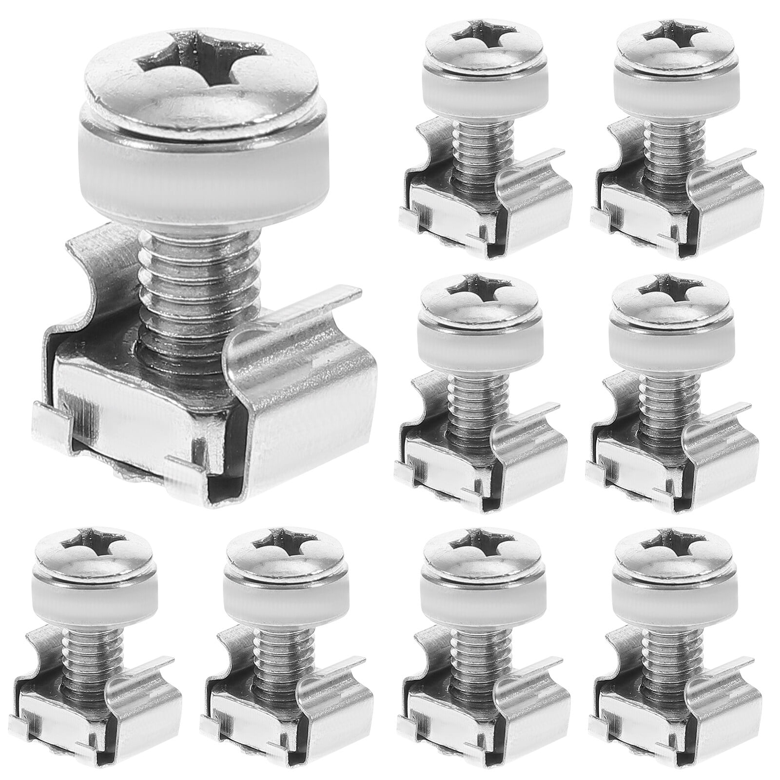 16 Sets Rack Mount Nuts Cage Nut Tool Cage Nuts and Screws Server Shelf ...