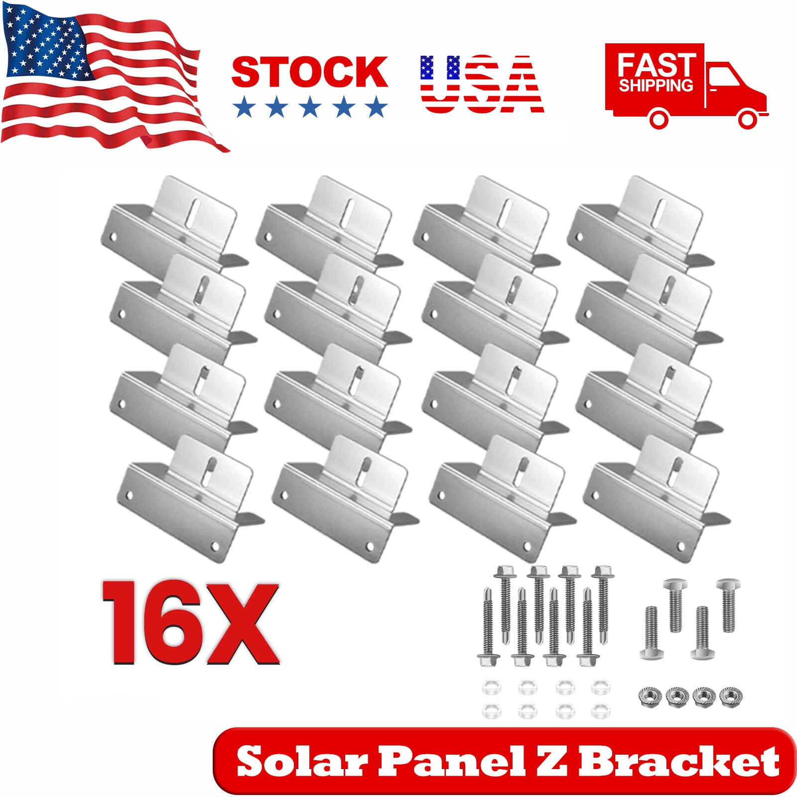 16 Sets Solar Panel Z Bracket Mounting Mounts Set Solar Panel RV Boat ...