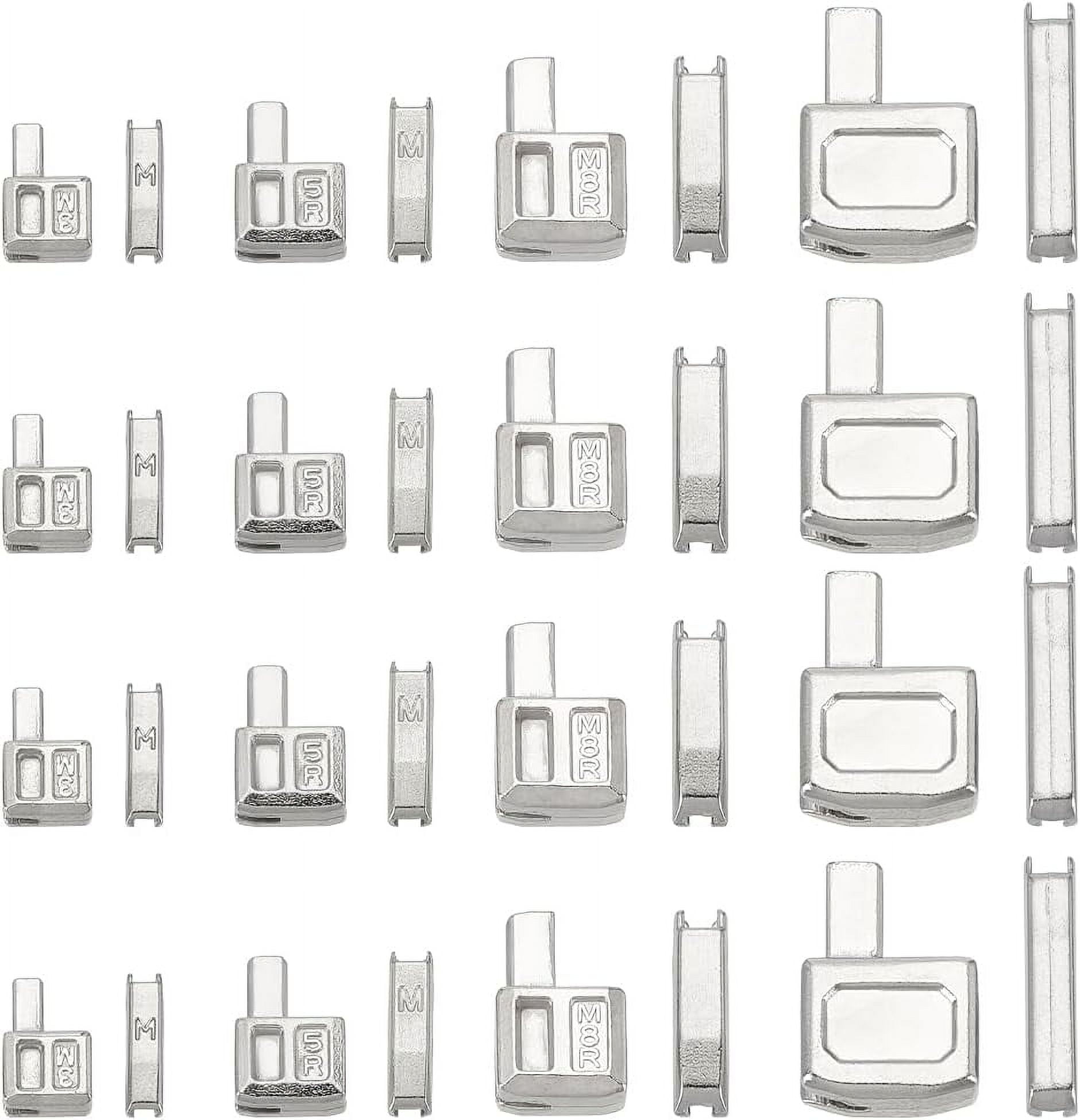 16 Sets Zipper Latch Slider Retainer #3#5#8#10 Zipper Stopper Silver ...