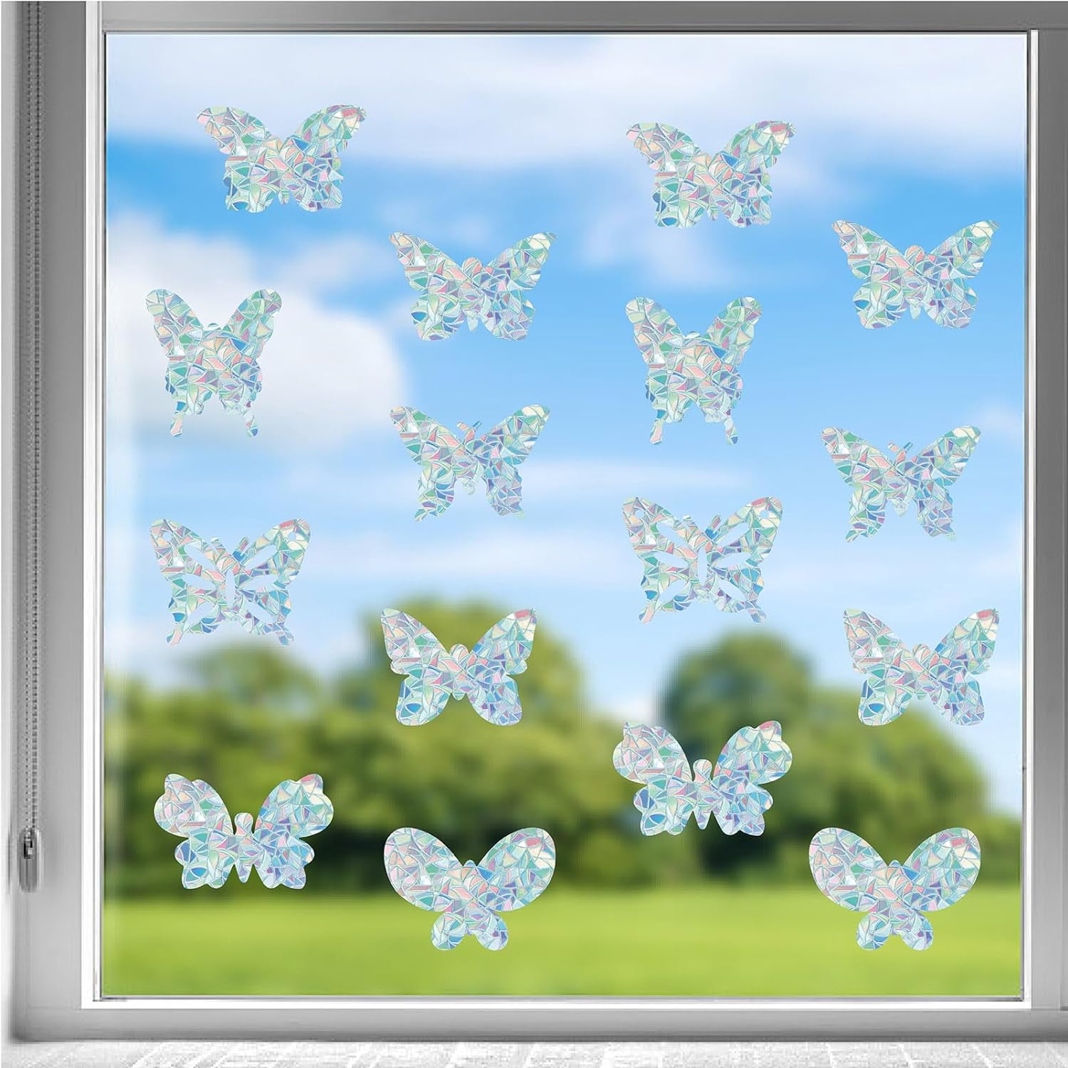 16 Sheet 4 Styles Butterfly Window Clings Rainbow Windows Decals Anti ...