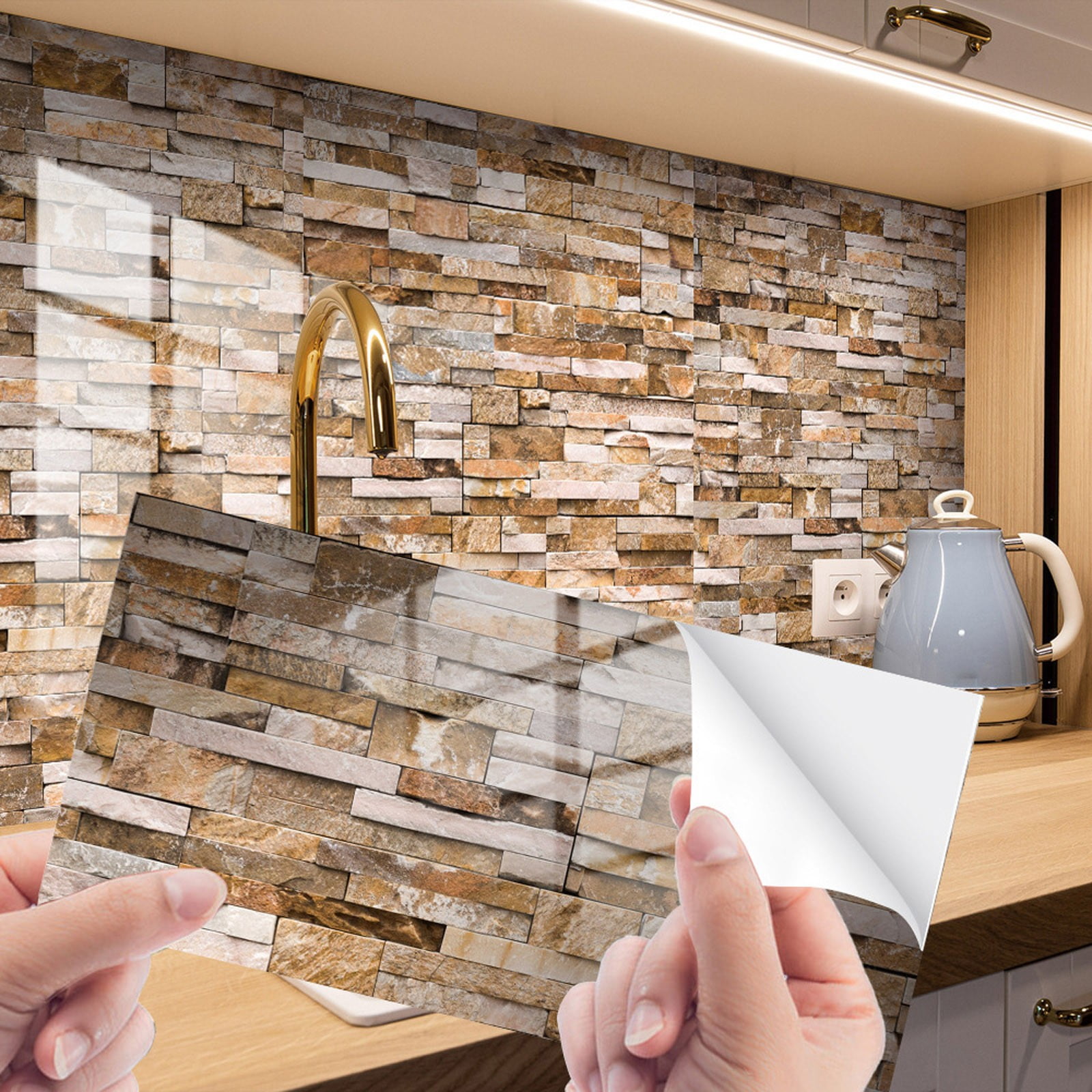 16-Sheet Mosaic Effect Wall Tile Transfers Sticker, Self-Adhesive Tile ...