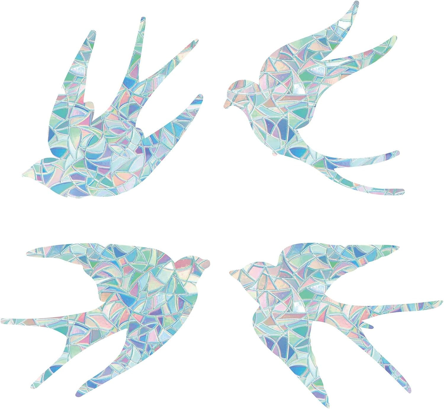 16 Sheets 4 Styles Swallow Window Clings Anti-Collision Glass Decal ...