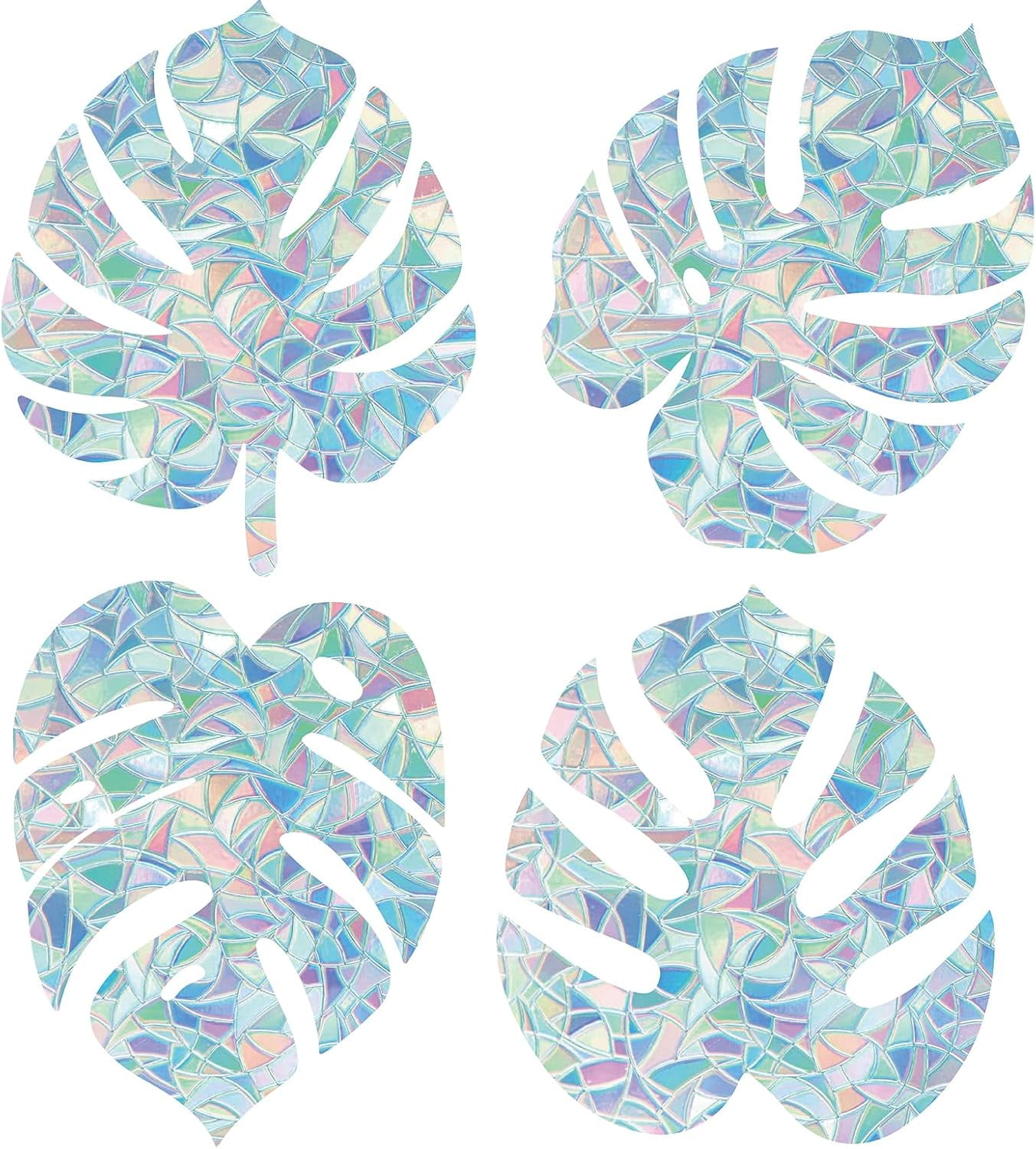 16 Sheets 8 Styles Waterproof PVC Colored Laser Stained Window Film ...