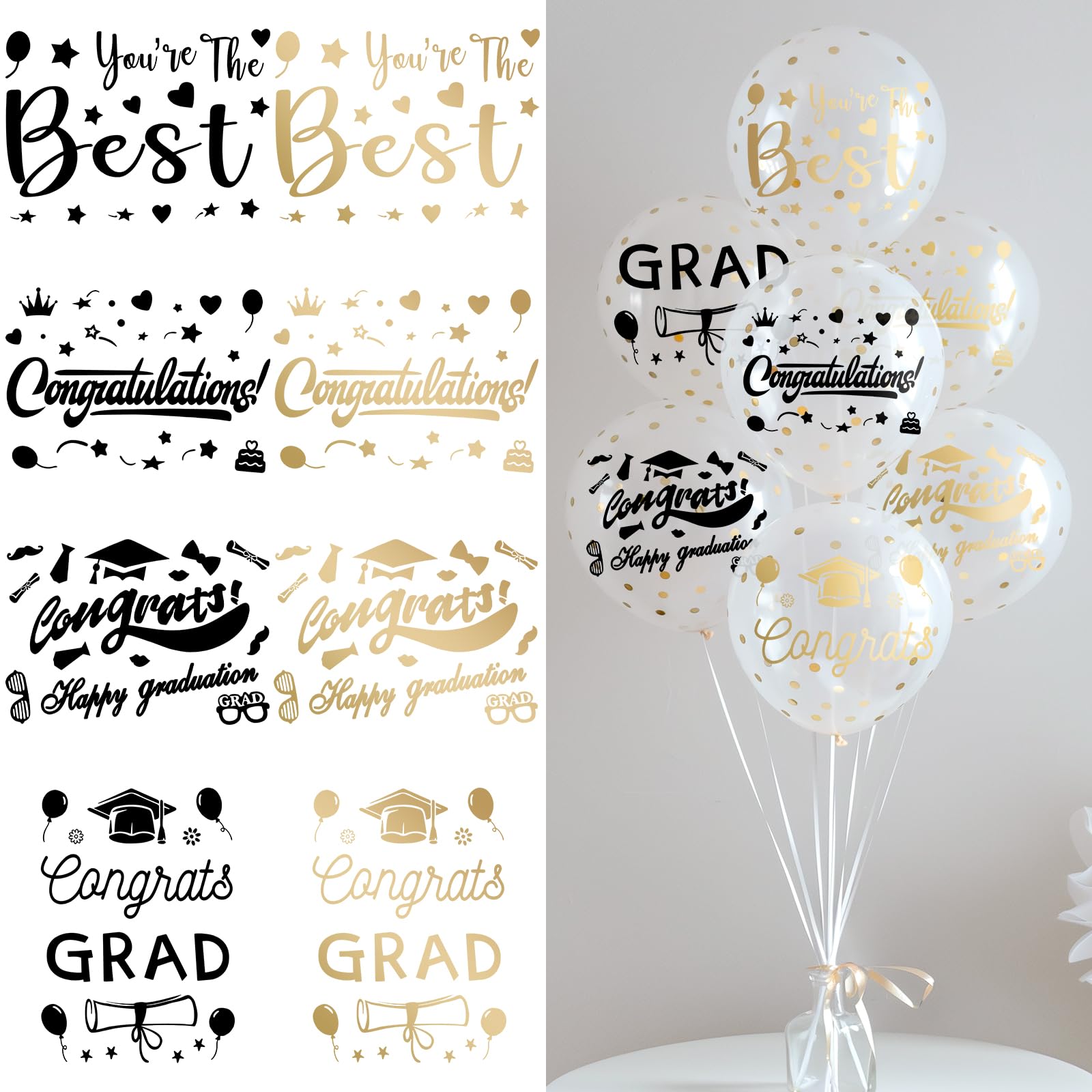 16 Sheets Bobo Balloon IFF17 Stickers, 2025 Graduation Party ...