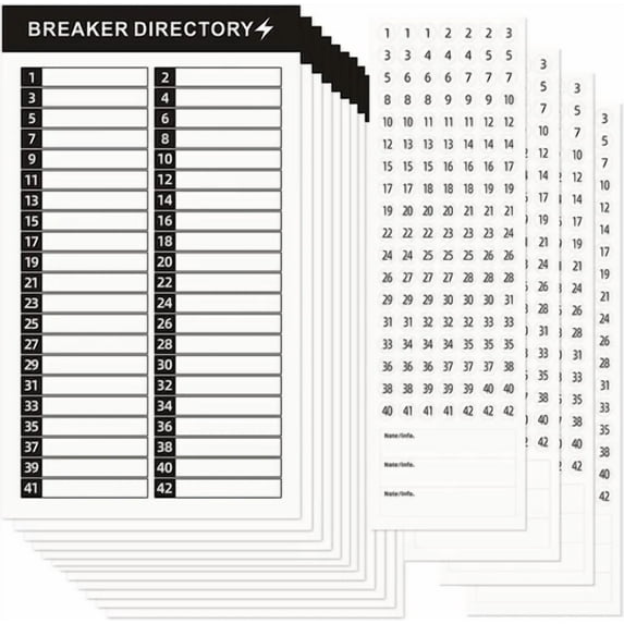 16 Sheets Breaker Panel Labels Electrical Box Sticker Numbers Breaker ...