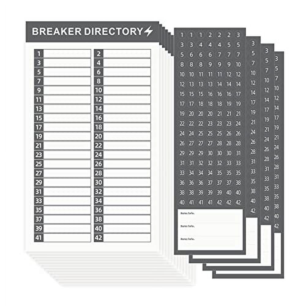 16 Sheets Breaker Panel .. Labels Electrical Box Sticker .. Numbers ...