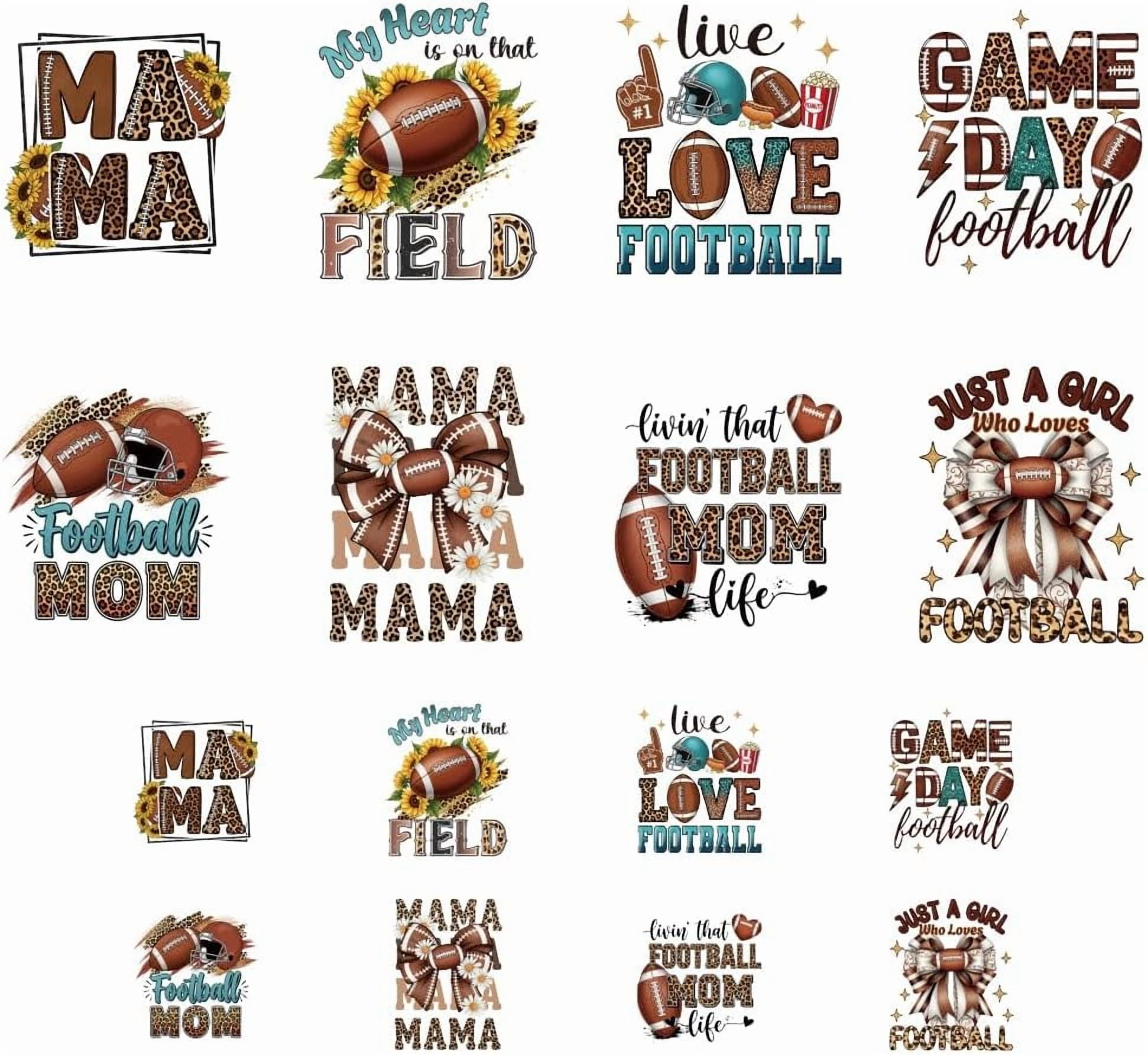 16 Sheets Iron on Transfers forT-Shirts Football DTF Transfers Ready to ...
