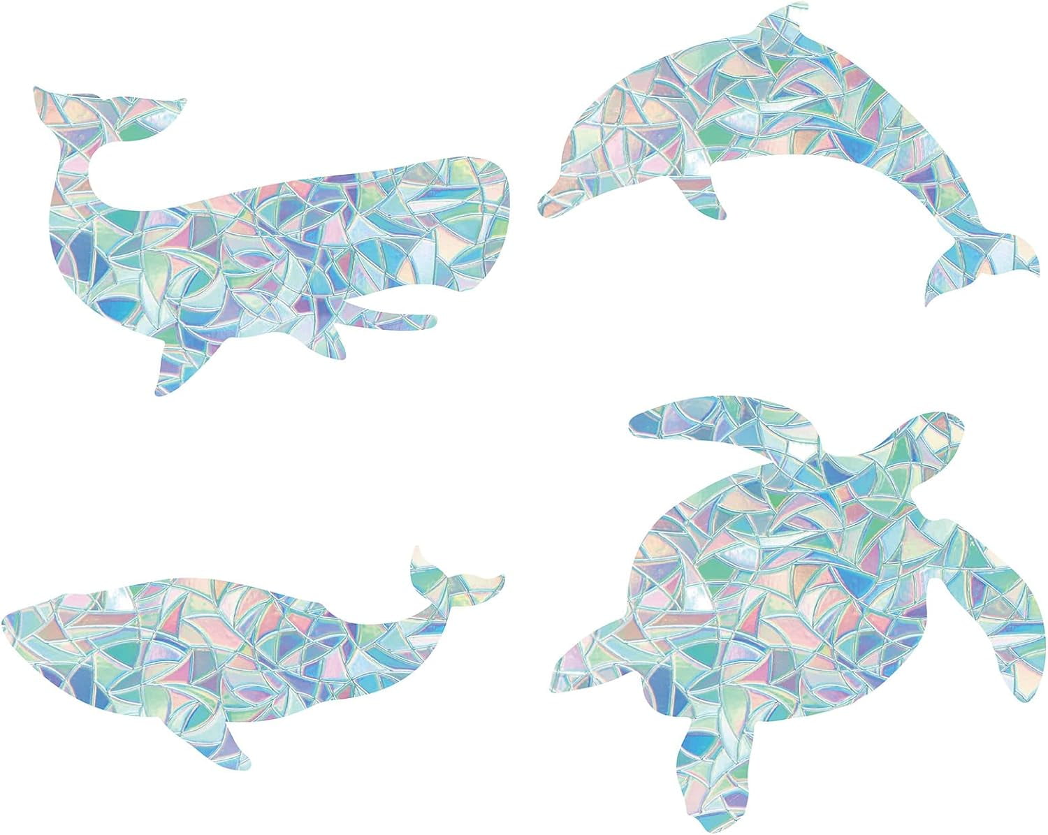 16 Sheets Sea Animal Anti-Collision Glass Clings Turtle Static Window ...