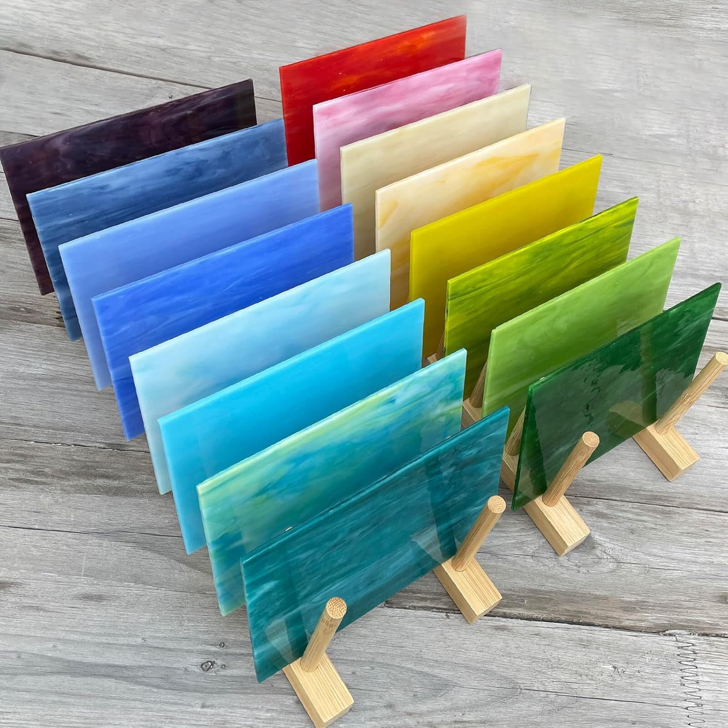 16 Sheets Stained Glass Variety Pack, 4 X 6 Inch Mosaic Glass Tiles for ...