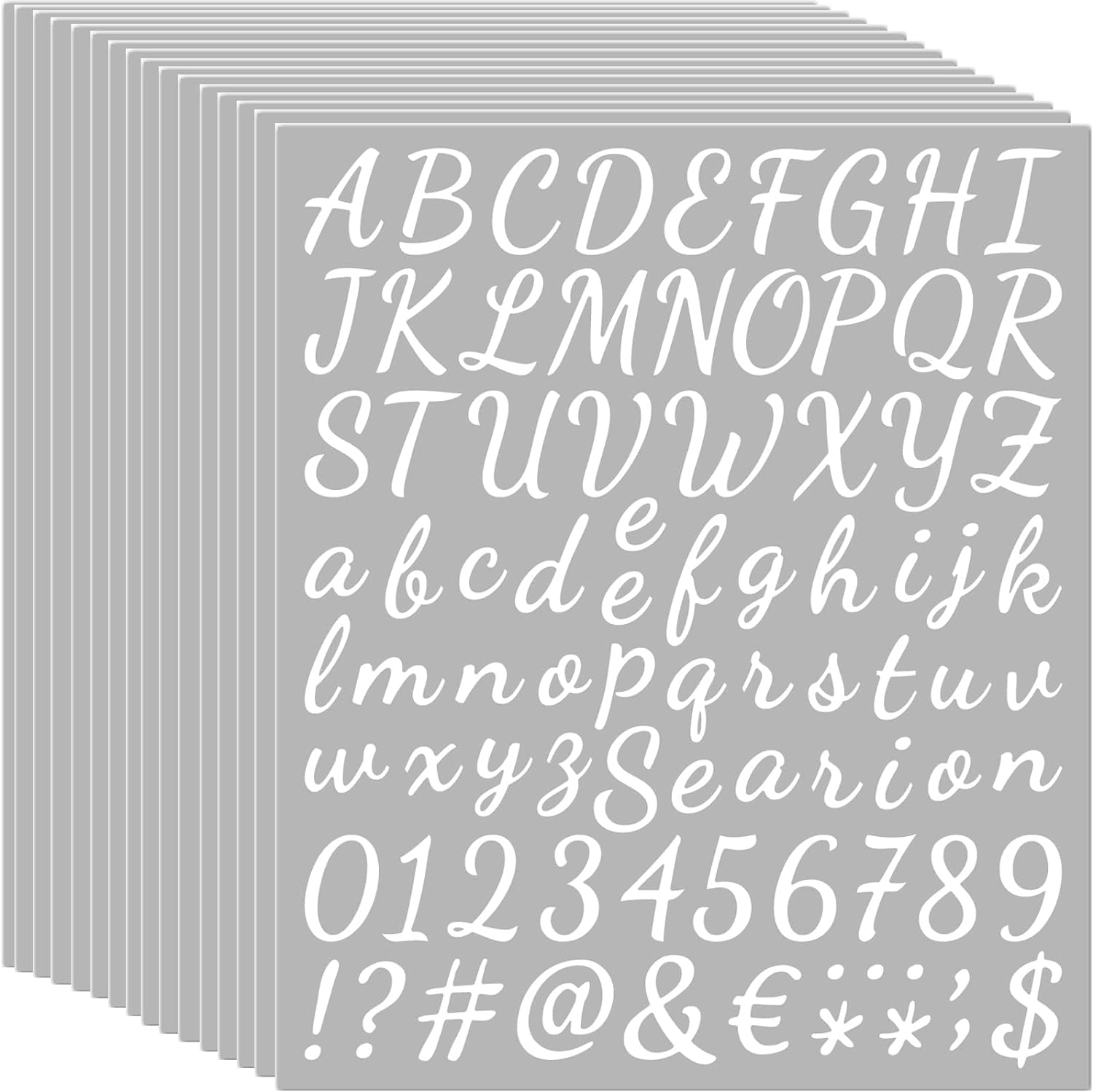 16 Sheets Vinyl Letters Numbers Kit,Self Adhesive Cursive Alphabet ...