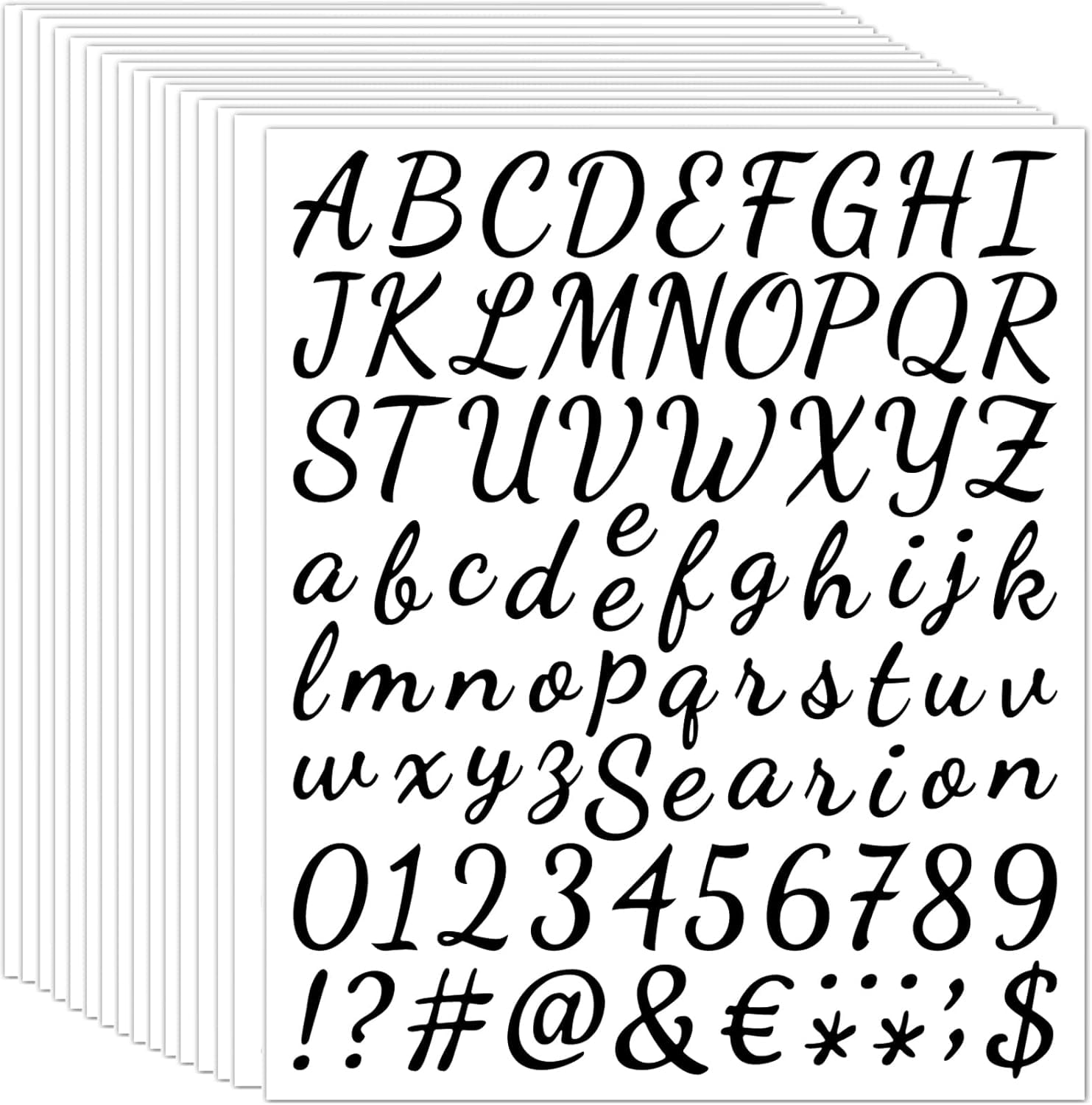 16 Sheets Vinyl Letters Numbers Kit,Self Adhesive Cursive Alphabet ...