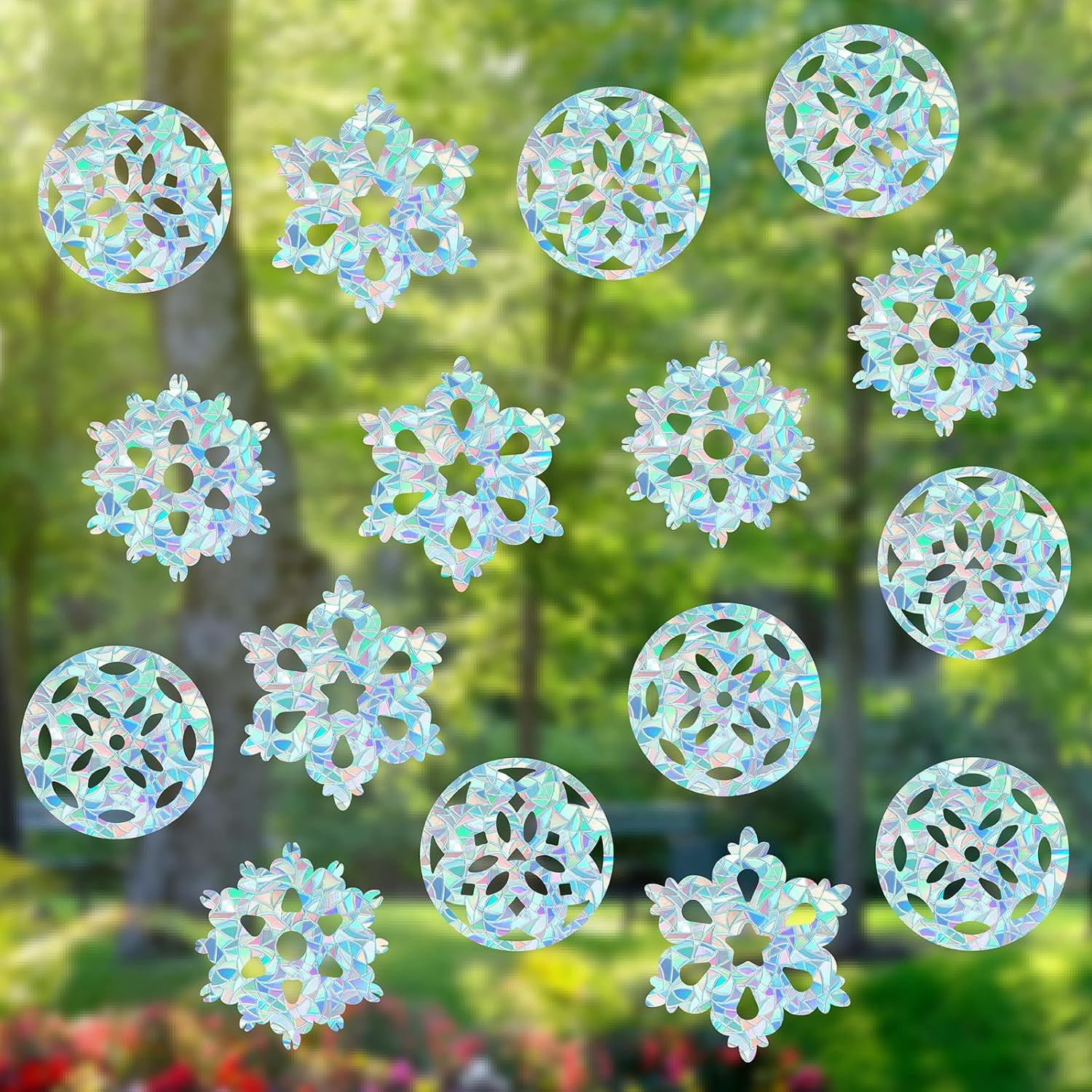 16 Sheets Waterproof PVC Colored Laser Stained Window Film Static ...