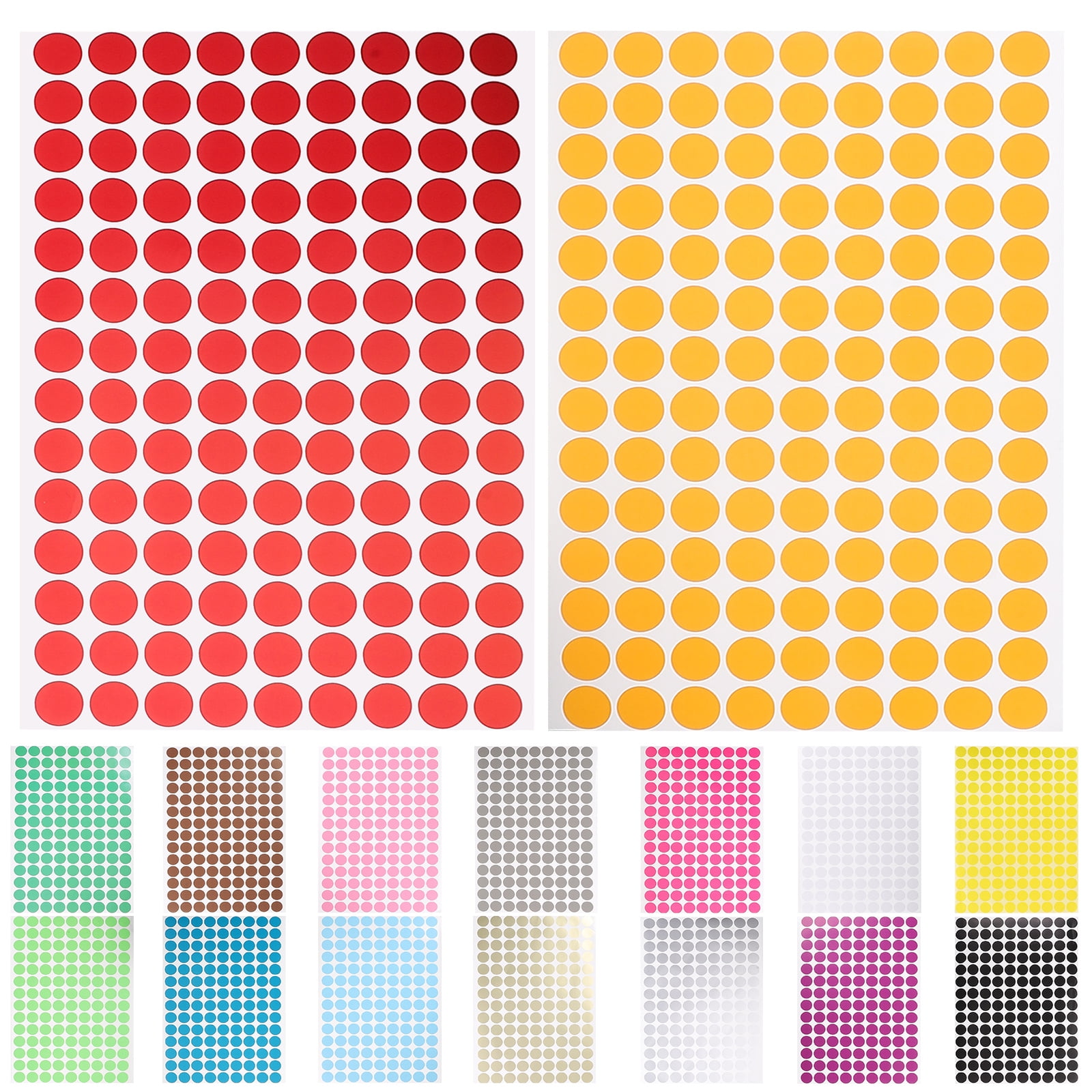 16 Sheets of Classify Labels Adhesive Dot Labels Colored Circle Label ...