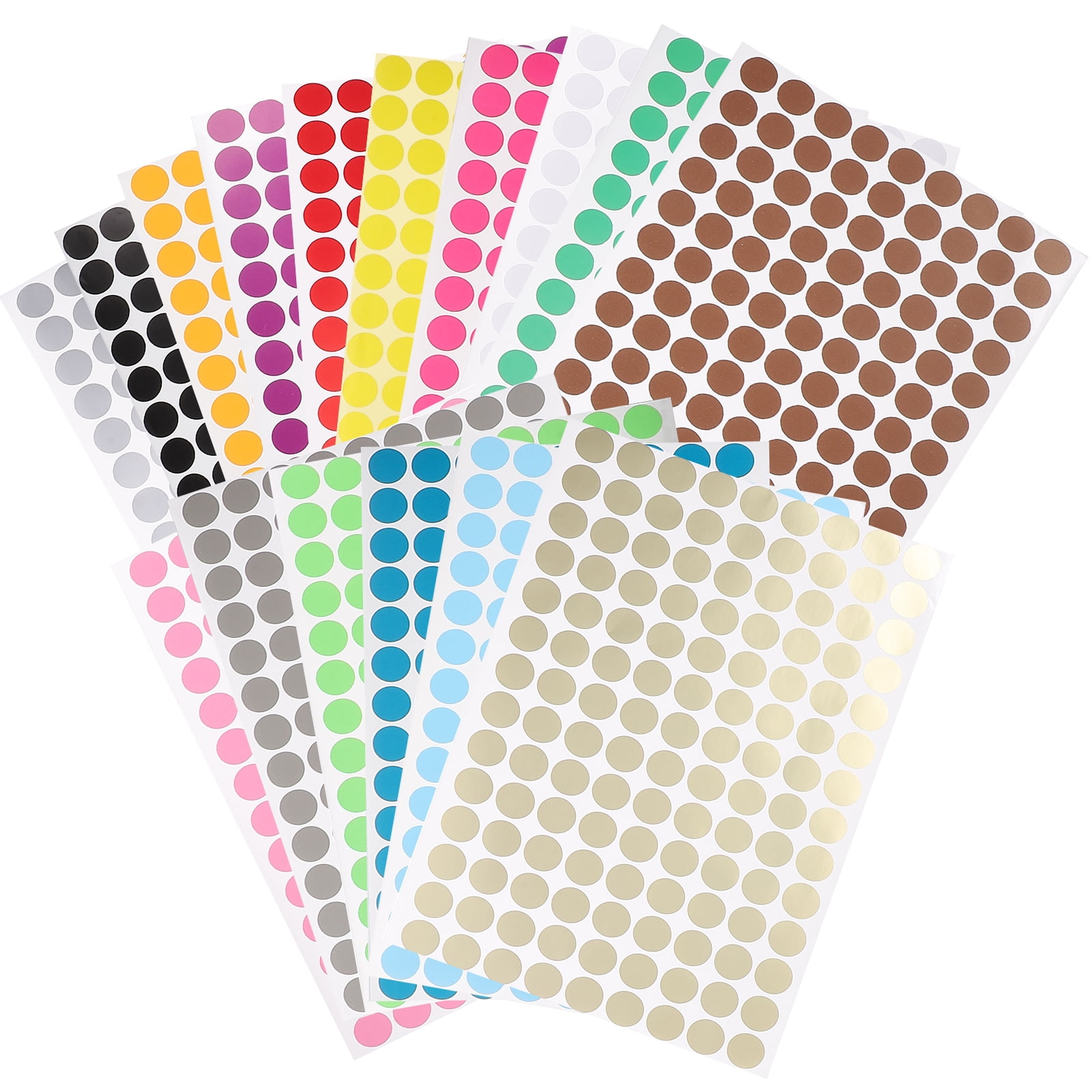 16 Sheets of Colored Circle Stickers Dot Labels Round Stickers Dot ...