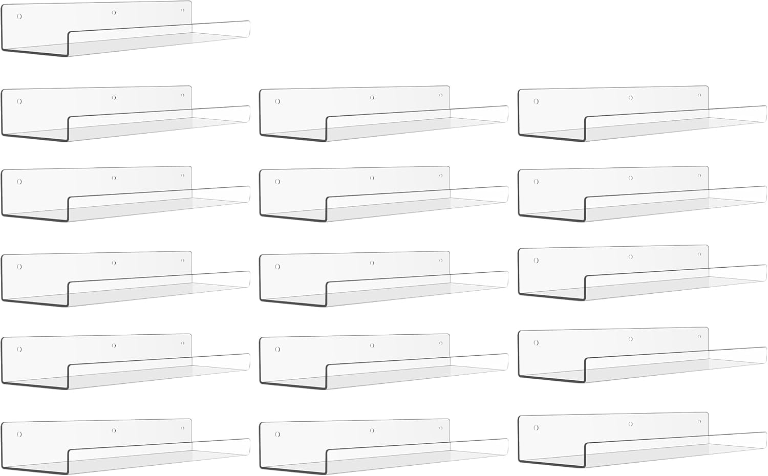 16 Shelves for Wall Storage, 15" Floating Bookshelves for , Display ...