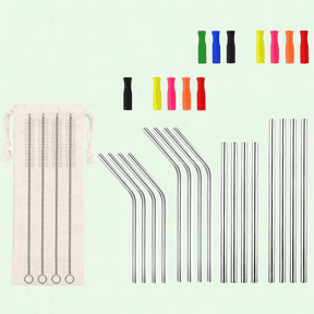 MIRA Set of 2 Stainless Steel Metal Straws with Case and Cleaning Brush ...