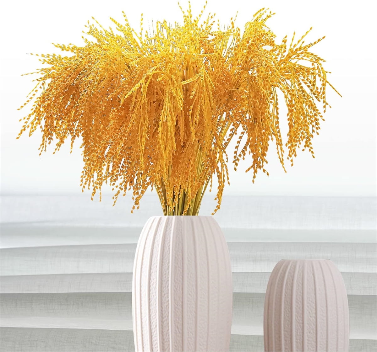 16" Simulation Rice Wheat Ear, GIXUSIL 10Pcs Fake Wheat Stalks of Rice ...