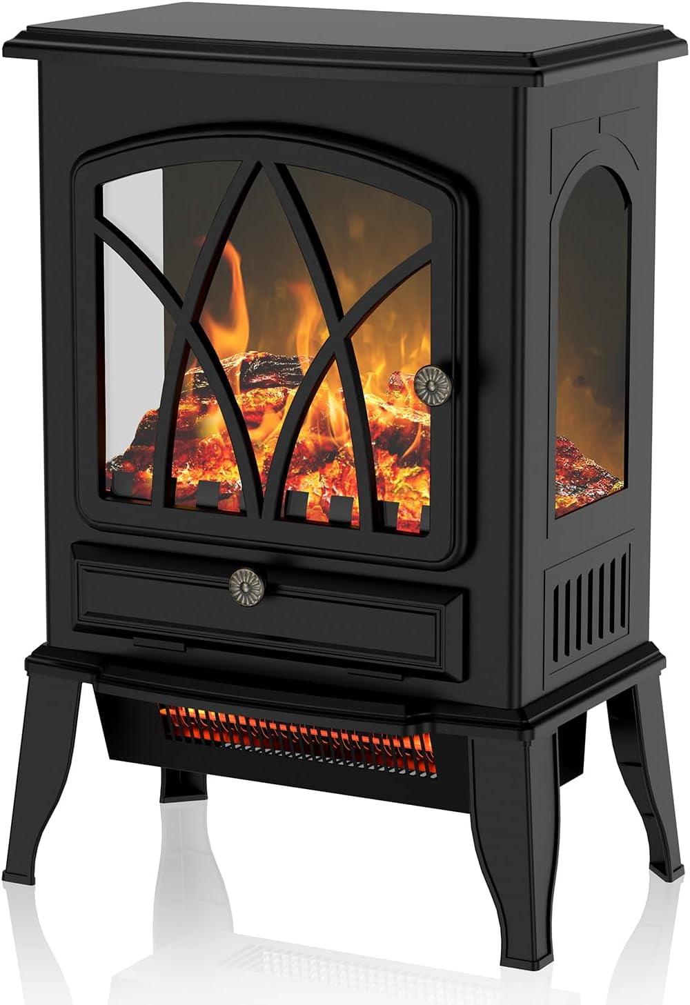 16" Small Electric Fireplace Heater Fireplace Stove - Walmart.com