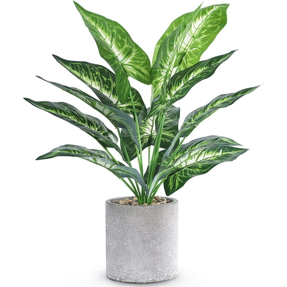 16" Small Fake Plants Artificial Tropical Faux Plants Indoor Desk Plant ...
