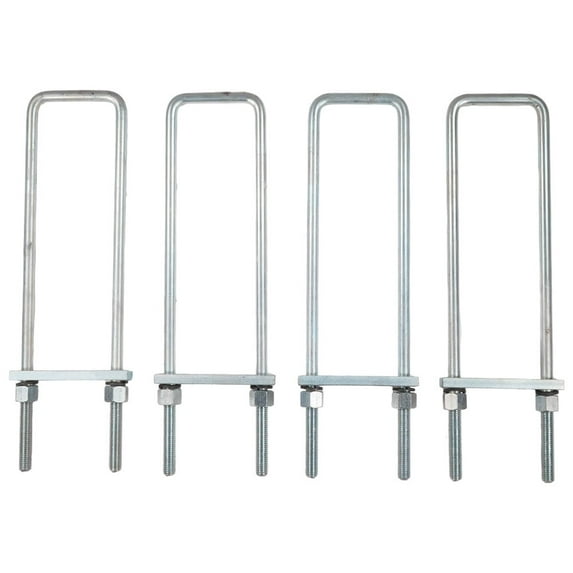 16" Square 5/8"-11 U-Bolt Kit with Tie Bars, Hex Nuts & Split Lock ...